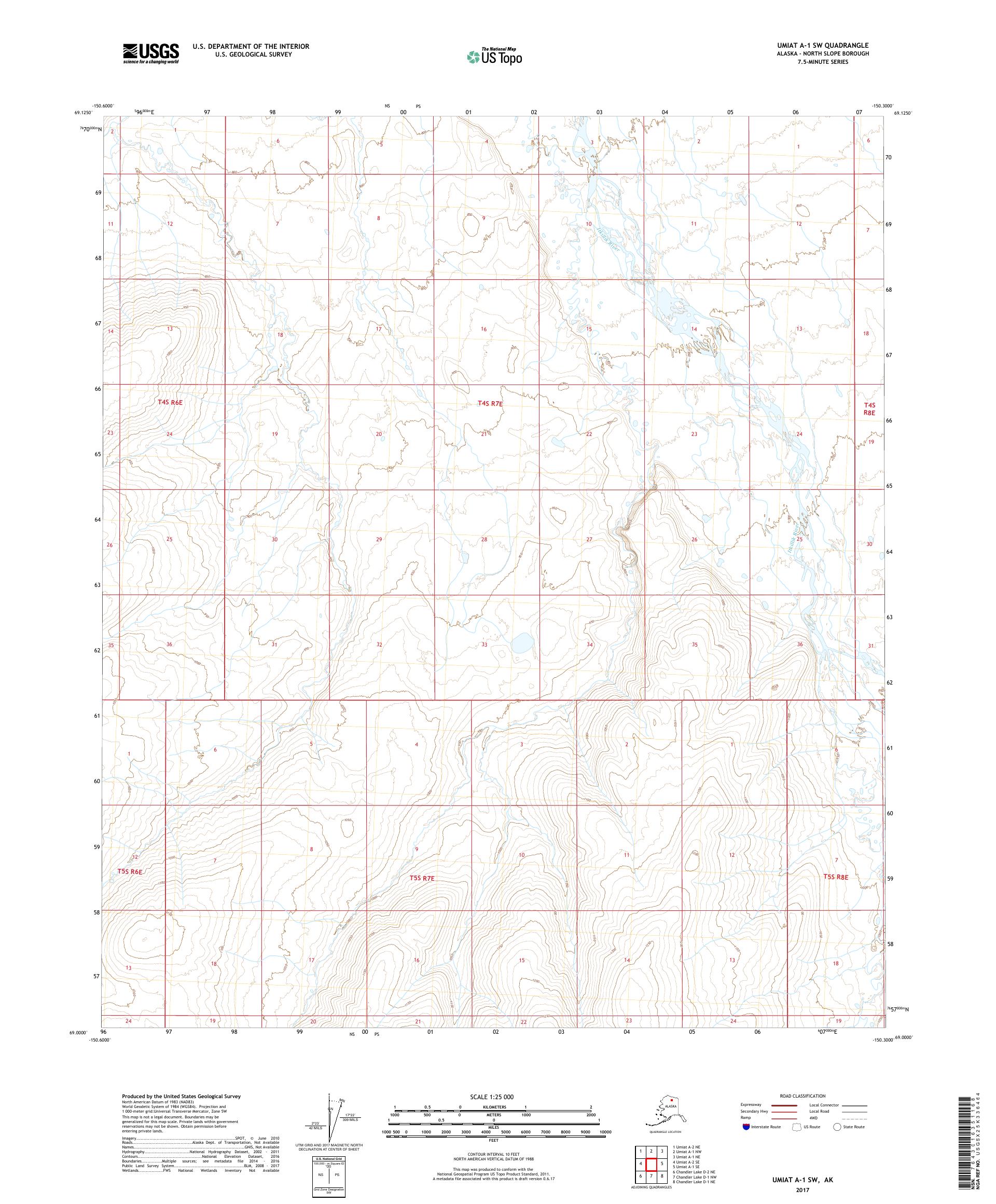 Umiat A-1 SW Alaska US Topo Map – MyTopo Map Store