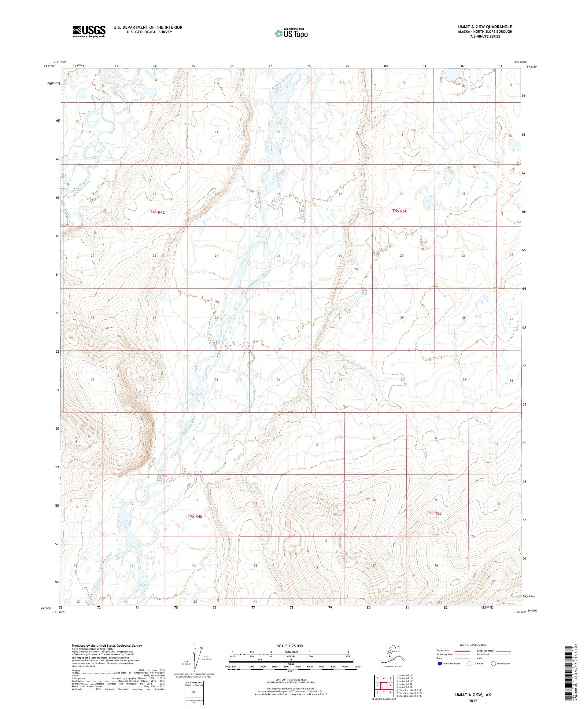 Umiat A-2 SW Alaska US Topo Map – MyTopo Map Store