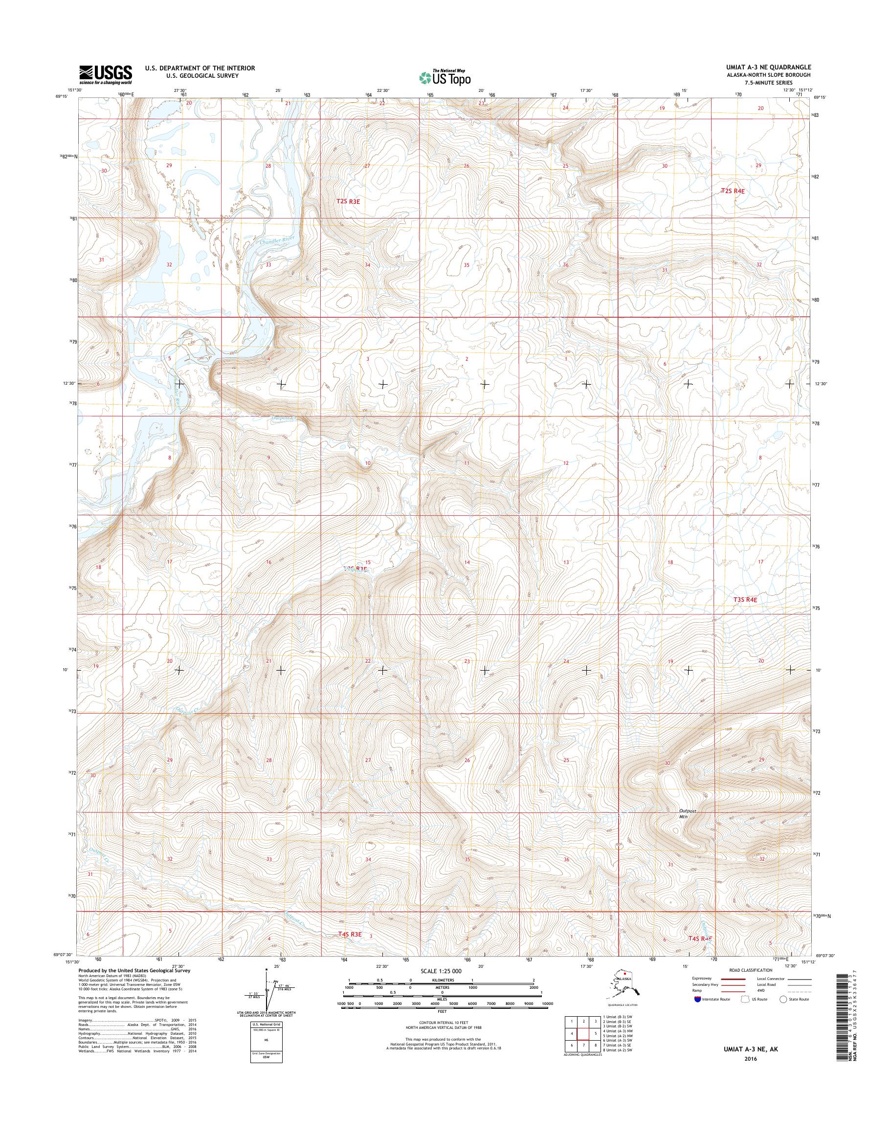 Umiat A-3 NE Alaska US Topo Map – MyTopo Map Store