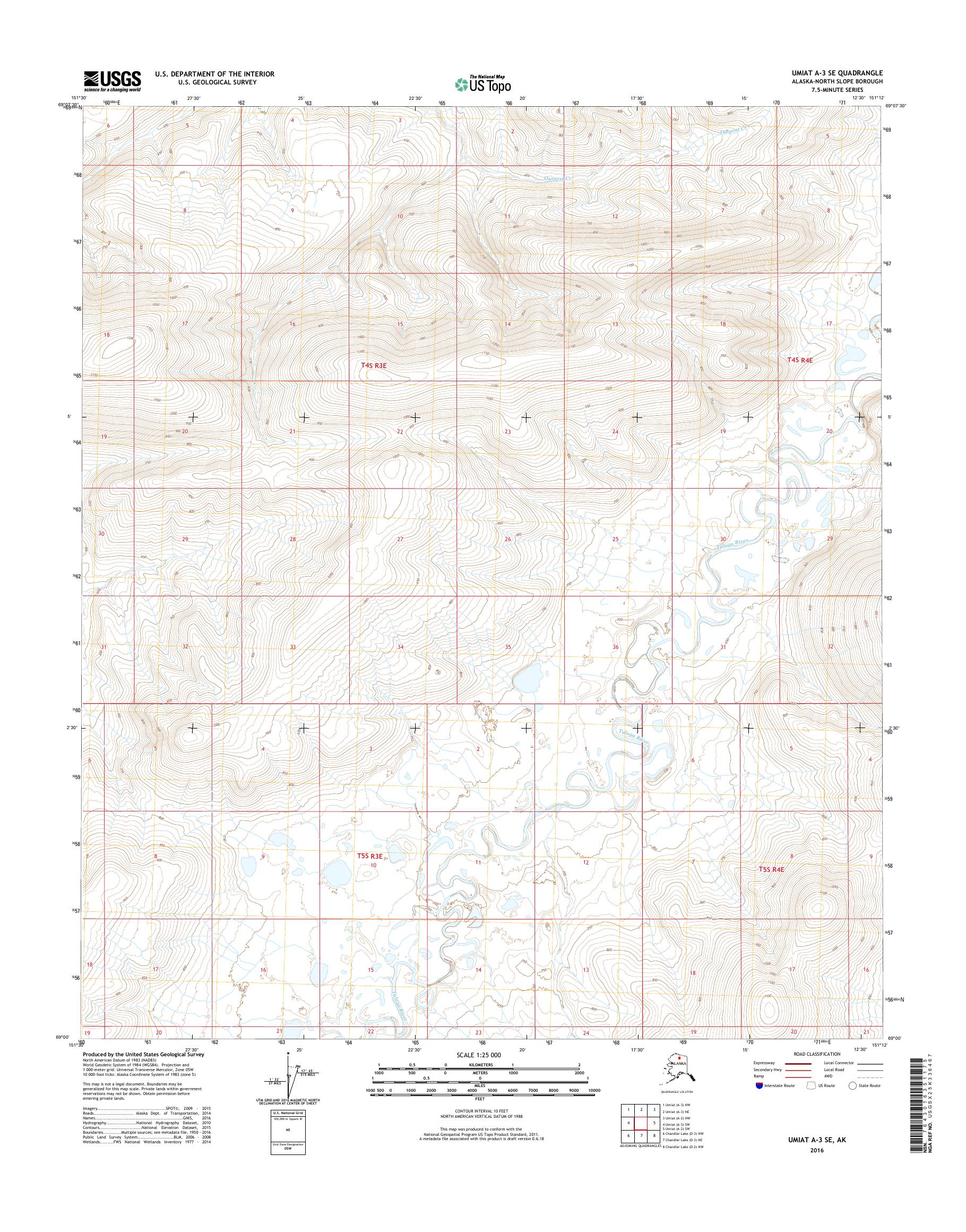 Umiat A-3 SE Alaska US Topo Map – MyTopo Map Store