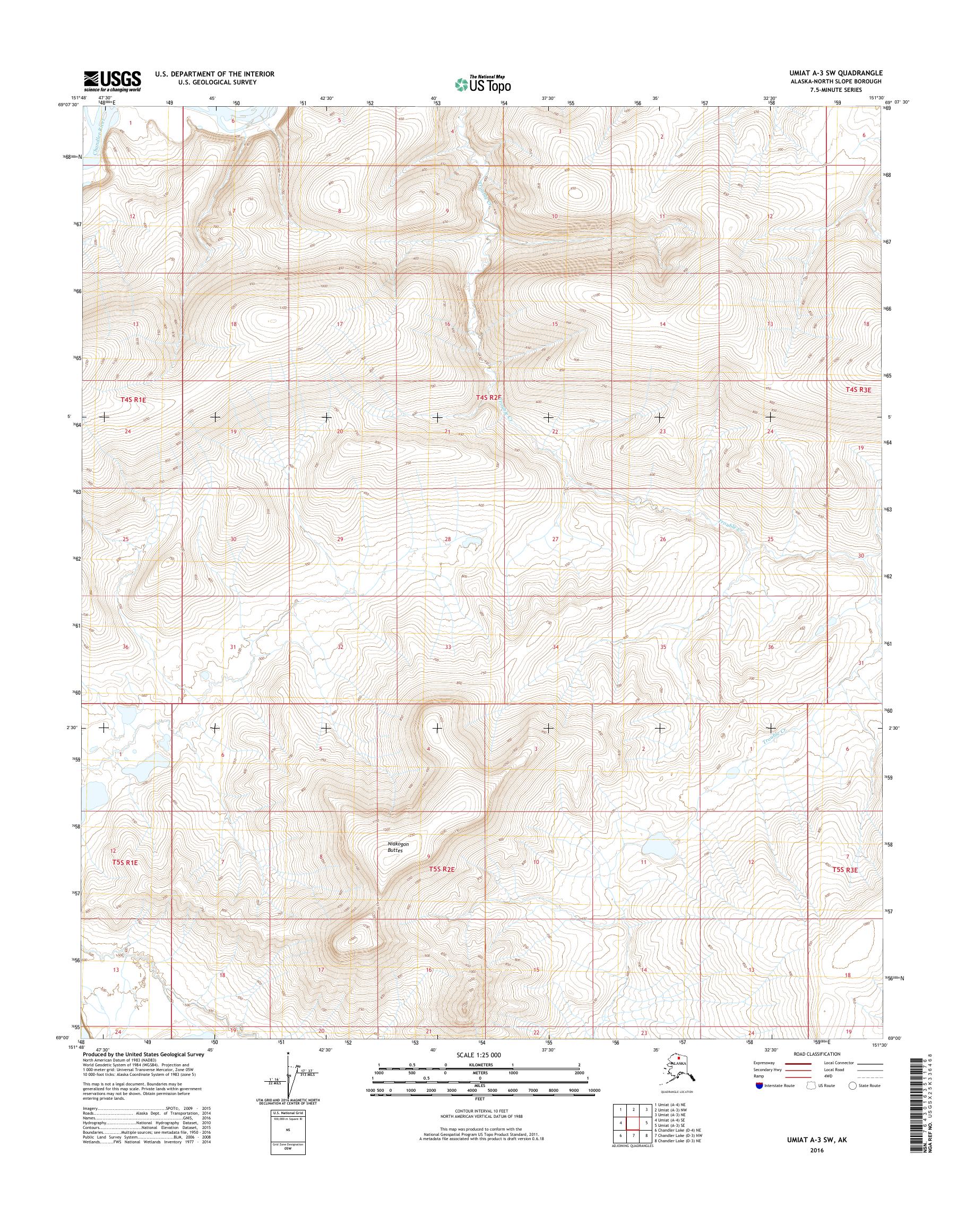 Umiat A-3 SW Alaska US Topo Map – MyTopo Map Store