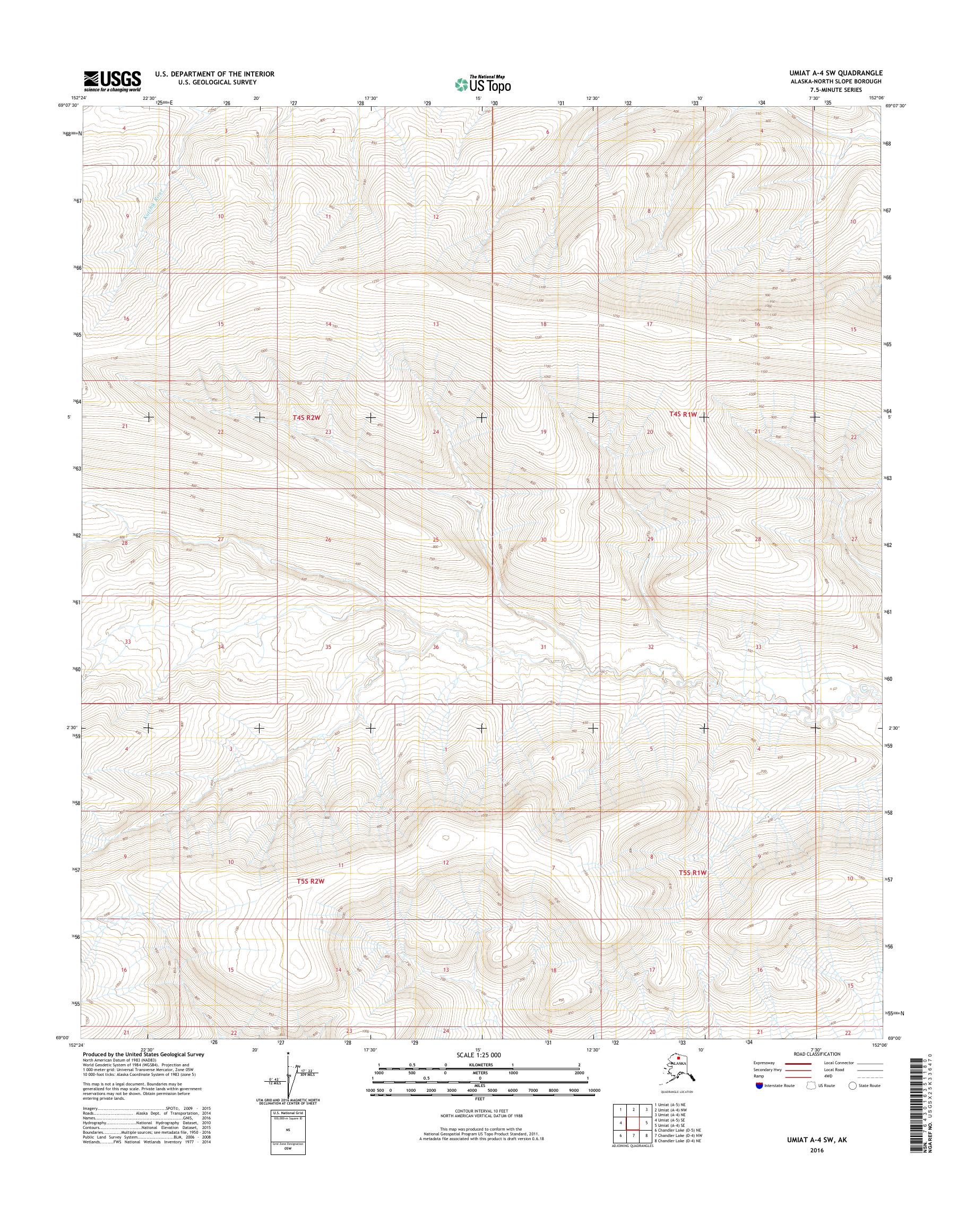 Umiat A-4 SW Alaska US Topo Map – MyTopo Map Store