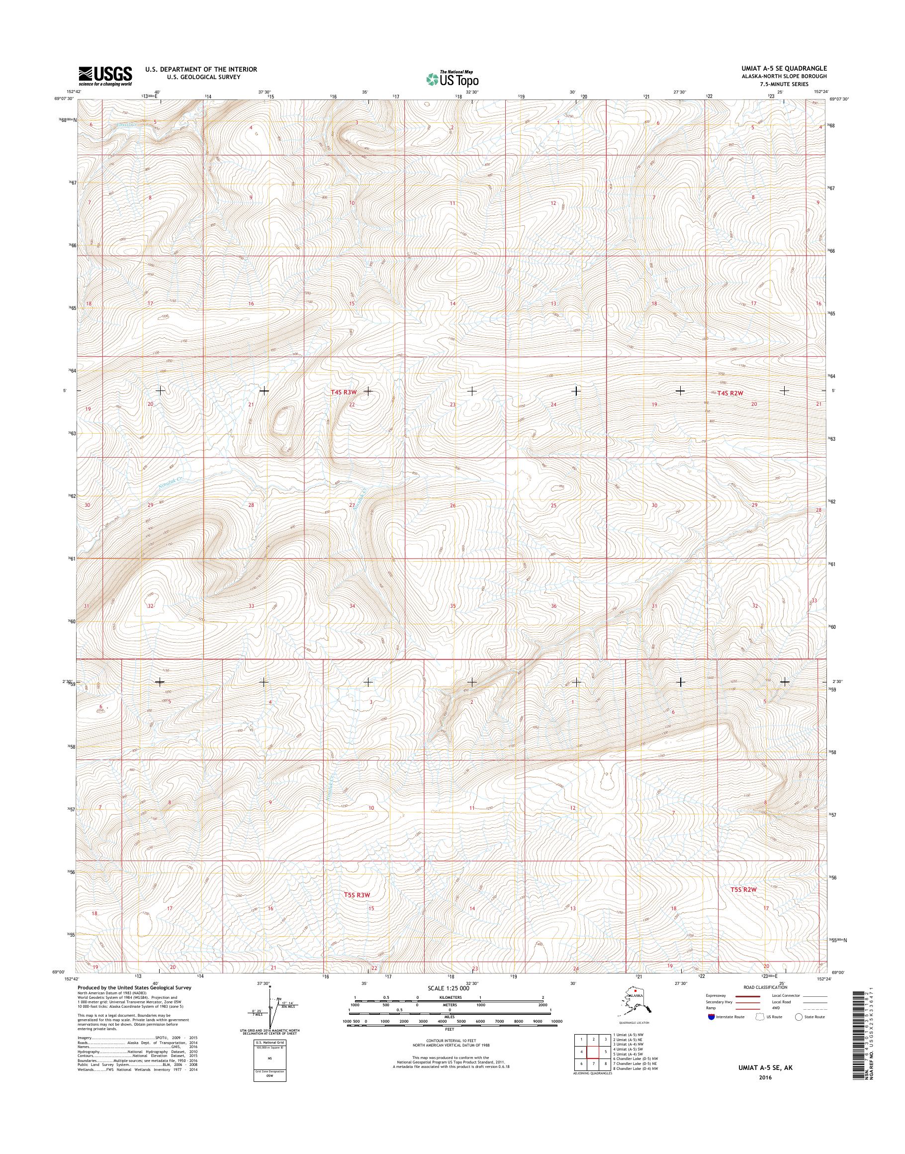 Umiat A-5 SE Alaska US Topo Map – MyTopo Map Store