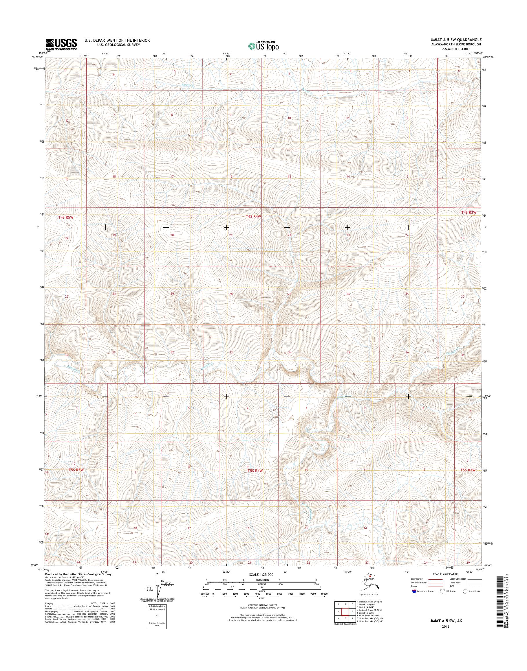 Umiat A-5 SW Alaska US Topo Map – MyTopo Map Store