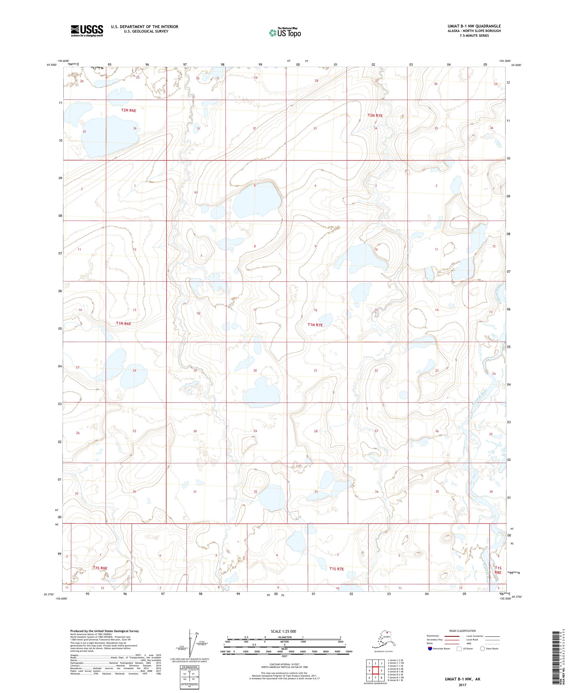 Umiat B-1 NW Alaska US Topo Map – MyTopo Map Store