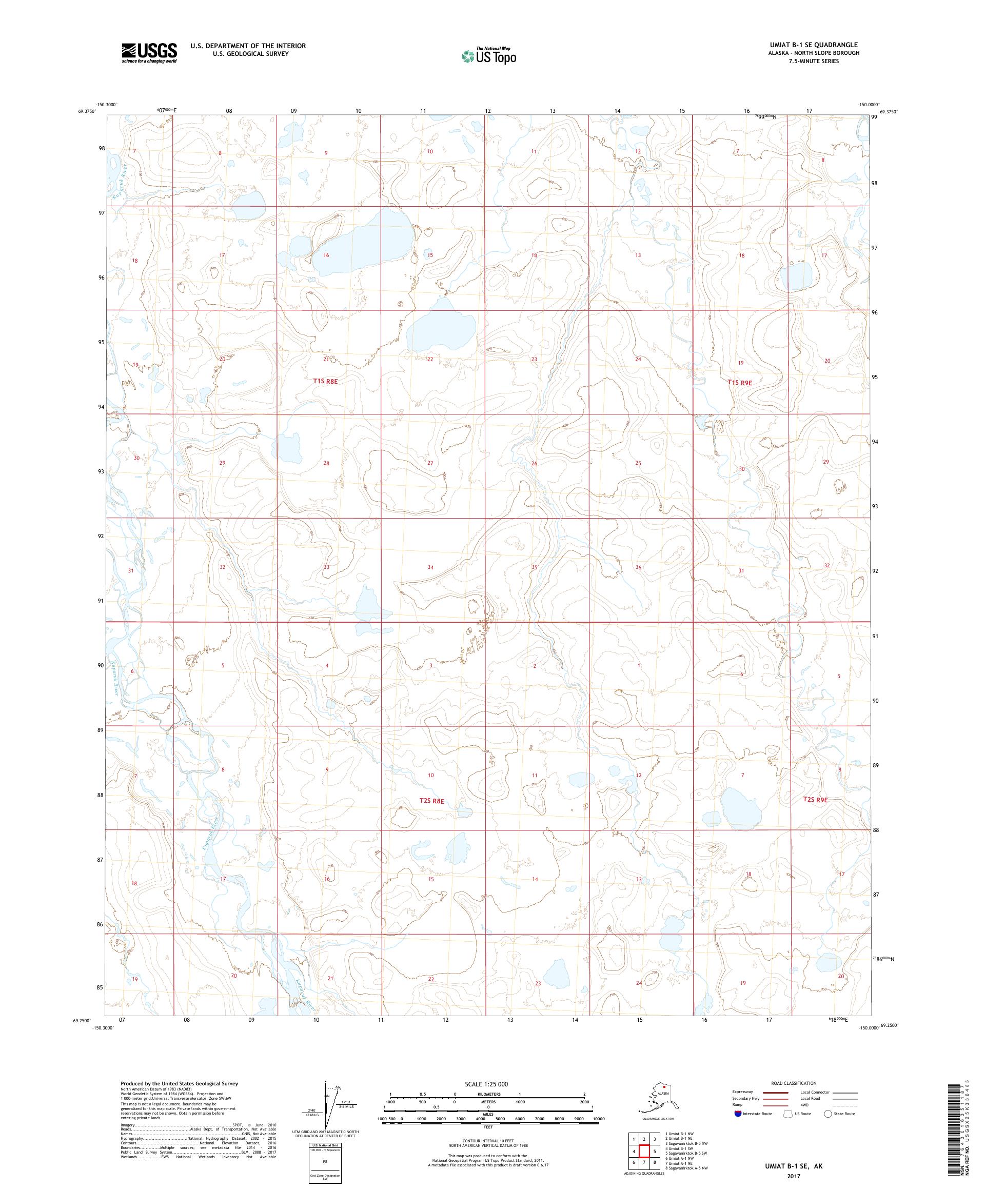 Umiat B-1 SE Alaska US Topo Map – MyTopo Map Store