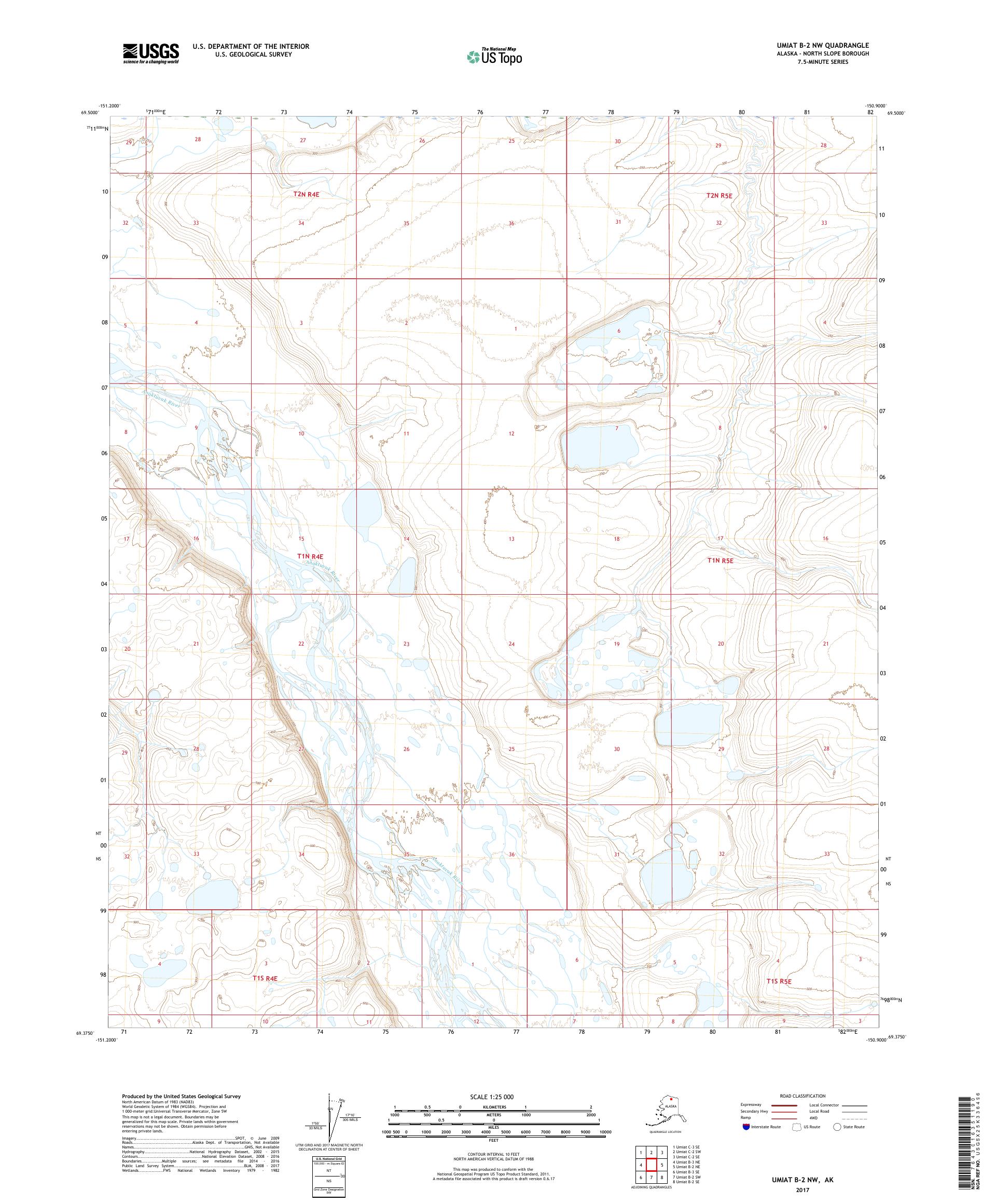 Umiat B-2 NW Alaska US Topo Map – MyTopo Map Store