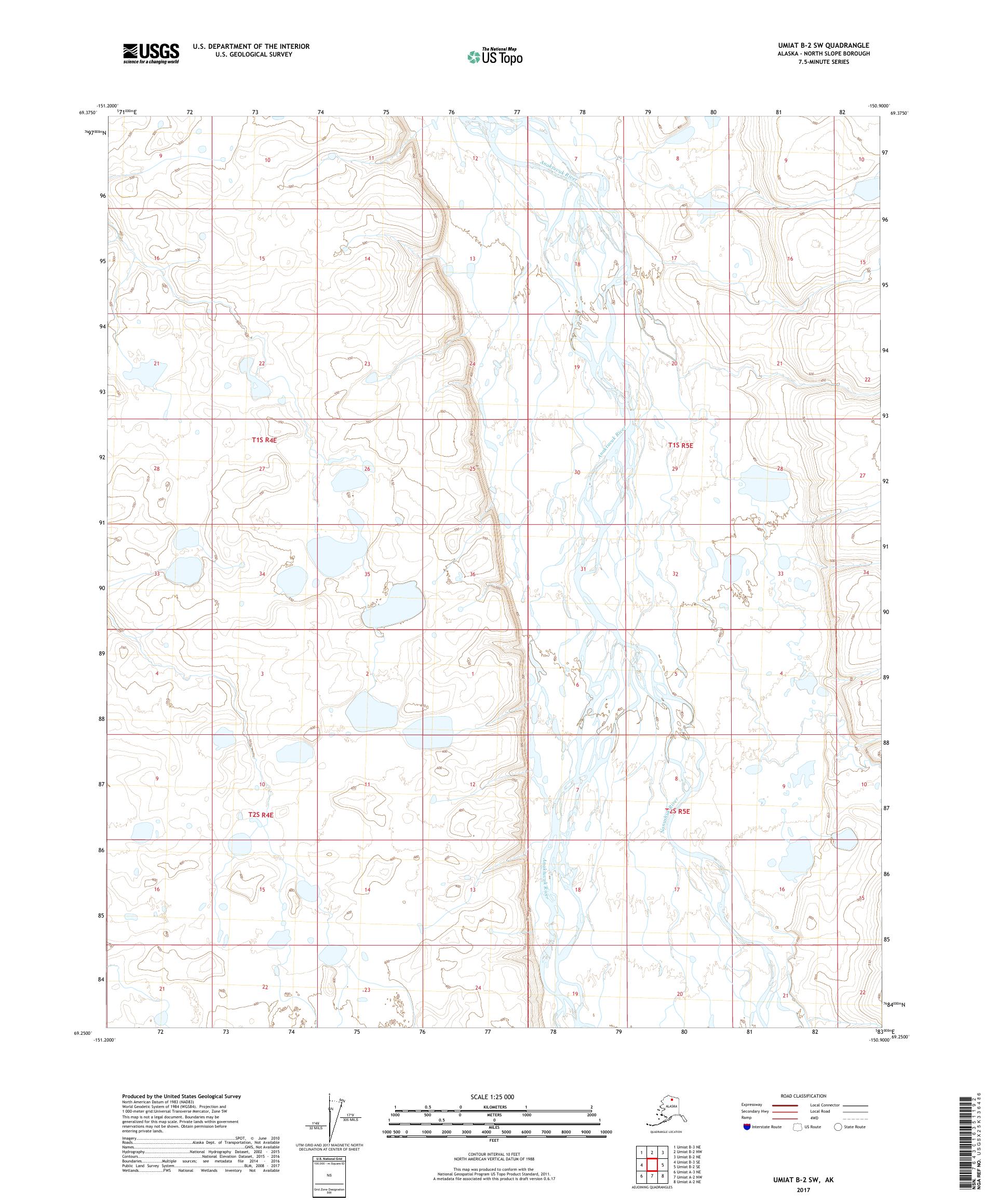 Umiat B-2 SW Alaska US Topo Map – MyTopo Map Store