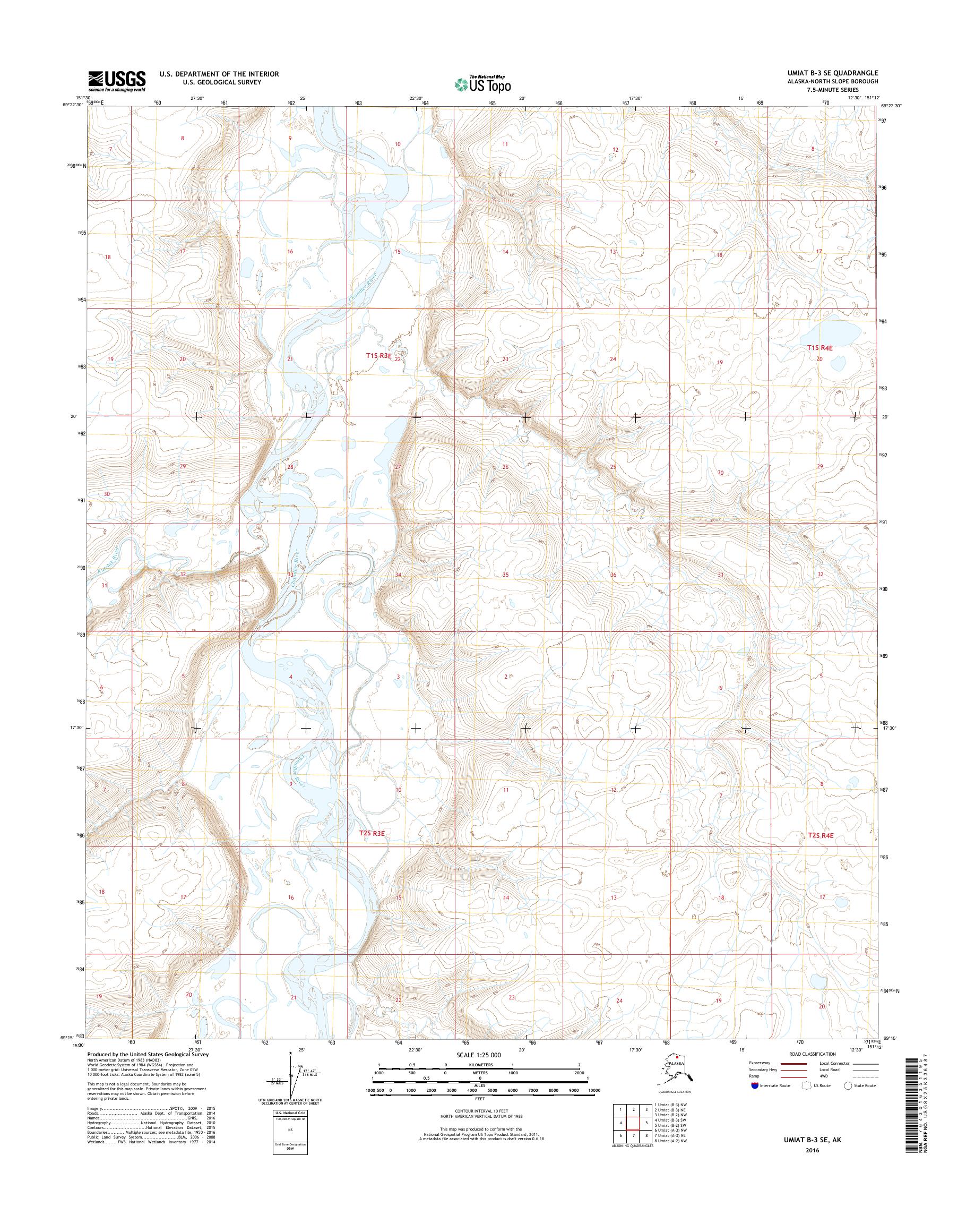Umiat B-3 SE Alaska US Topo Map – MyTopo Map Store