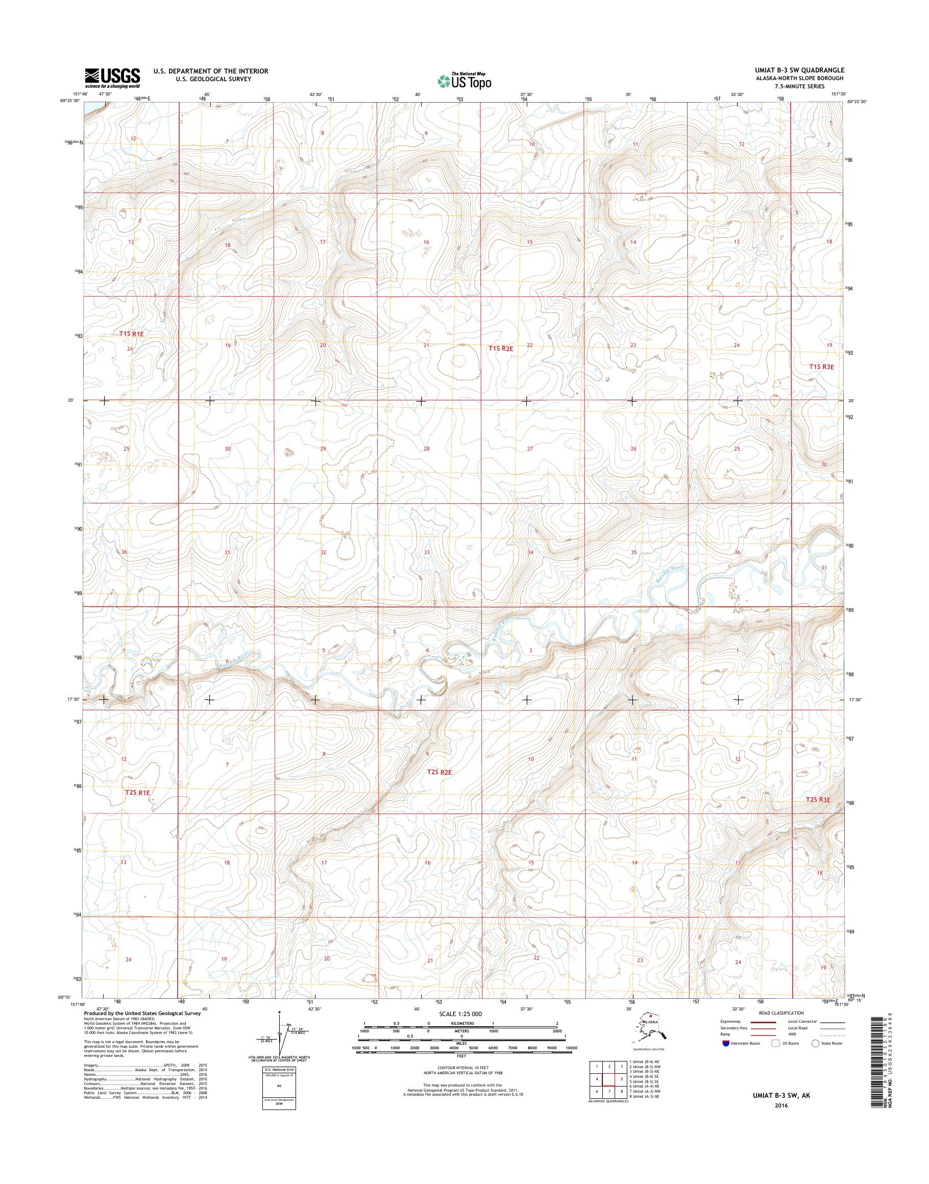 Umiat B-3 SW Alaska US Topo Map – MyTopo Map Store