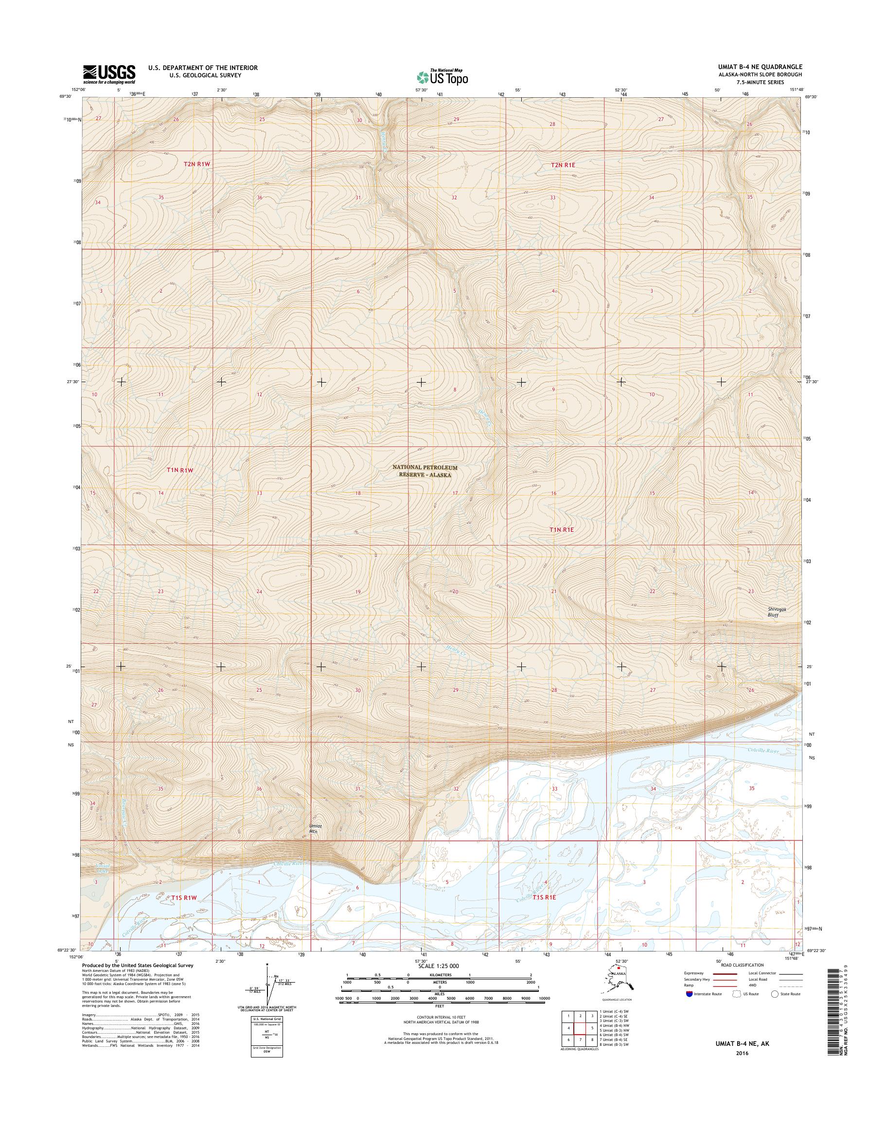Umiat B-4 NE Alaska US Topo Map – MyTopo Map Store