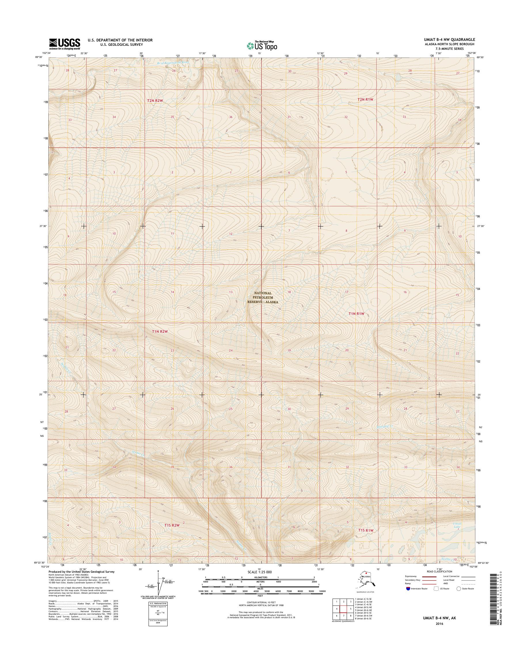Umiat B-4 NW Alaska US Topo Map – MyTopo Map Store