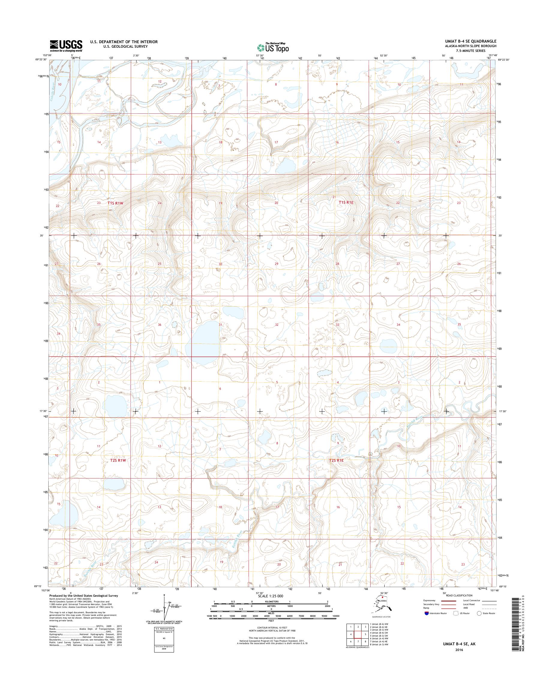 Umiat B-4 SE Alaska US Topo Map – MyTopo Map Store