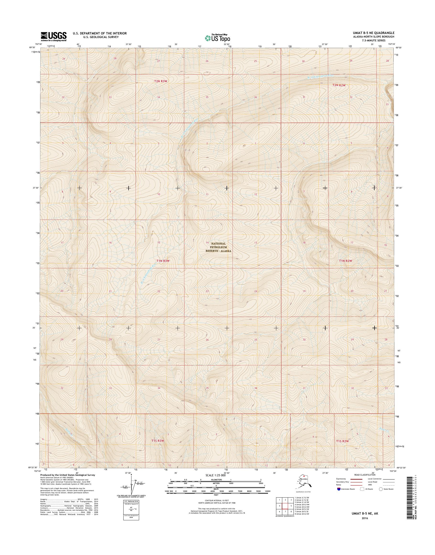 Umiat B-5 NE Alaska US Topo Map – MyTopo Map Store