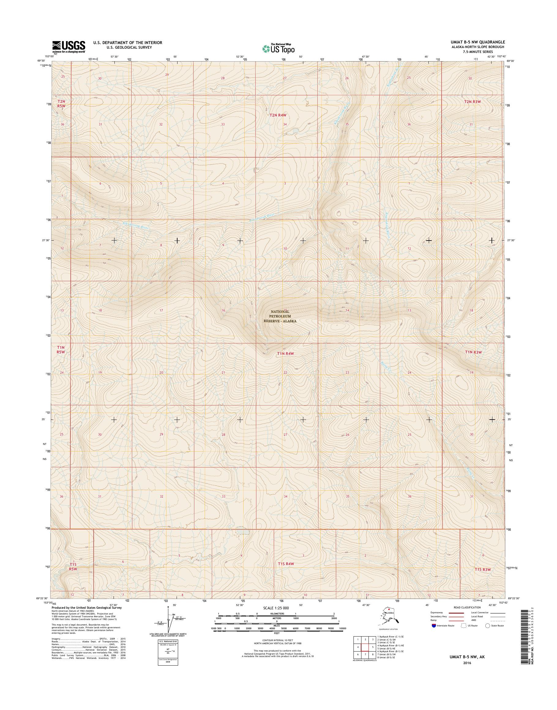 Umiat B-5 NW Alaska US Topo Map – MyTopo Map Store