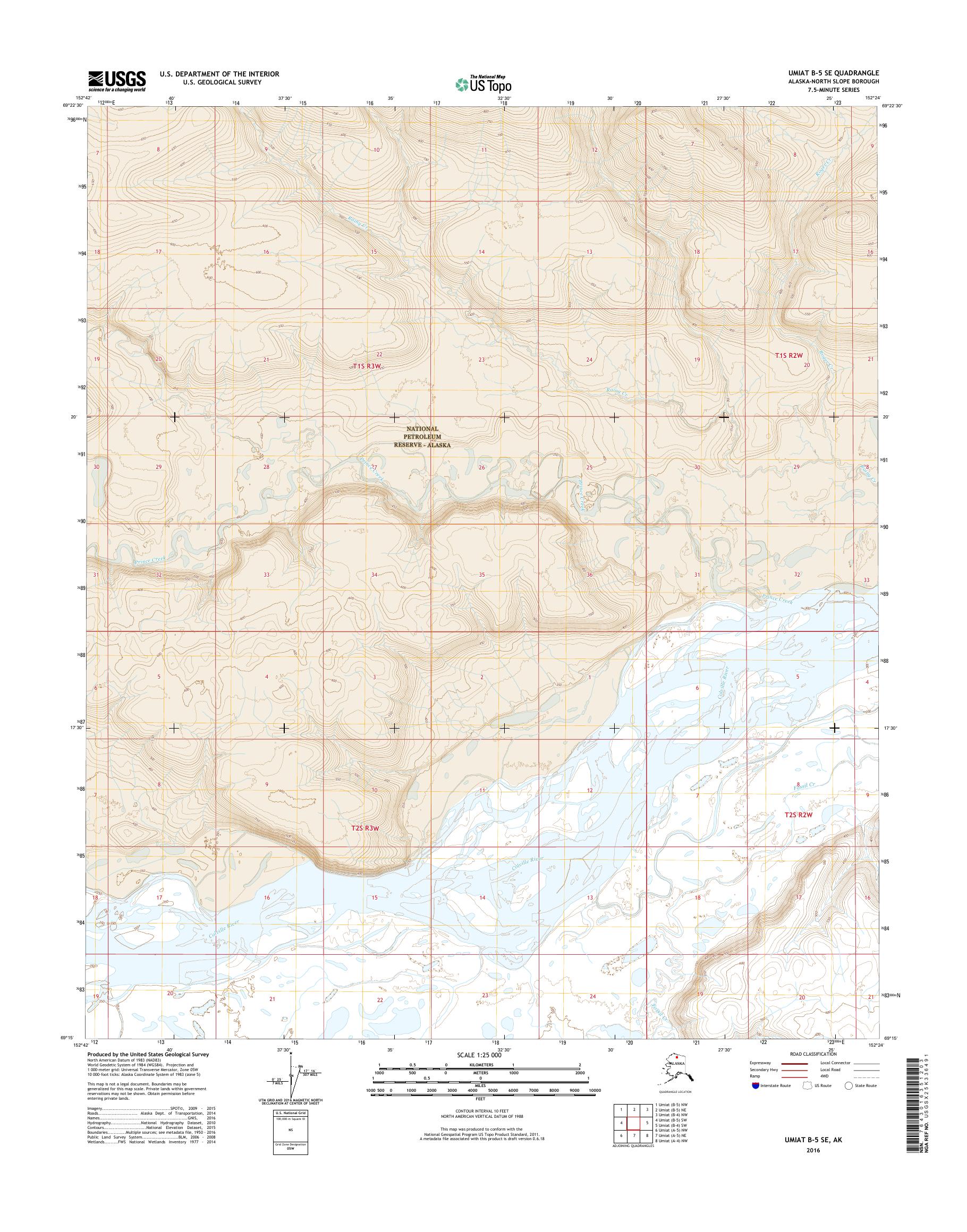 Umiat B-5 SE Alaska US Topo Map – MyTopo Map Store
