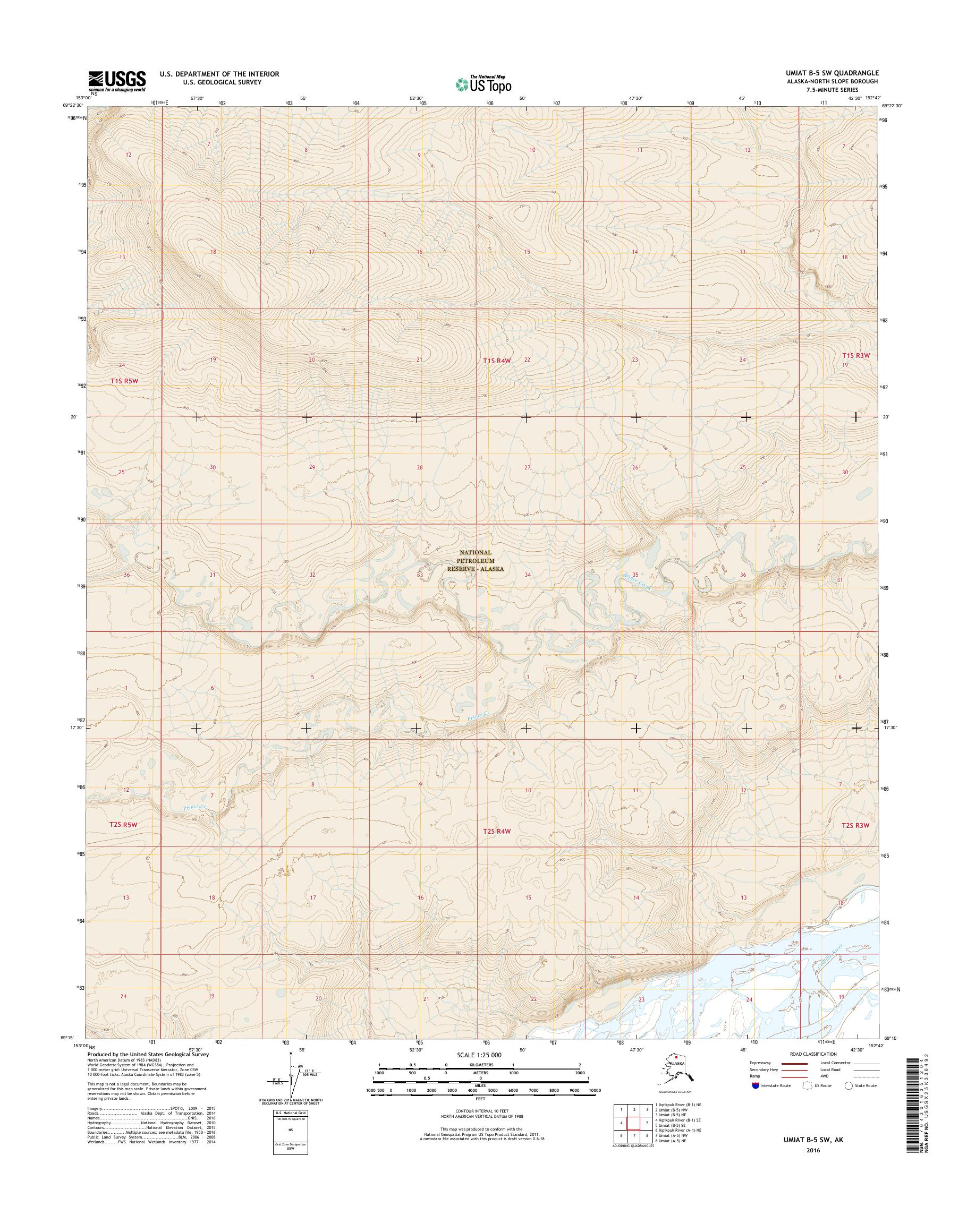 Umiat B-5 SW Alaska US Topo Map – MyTopo Map Store