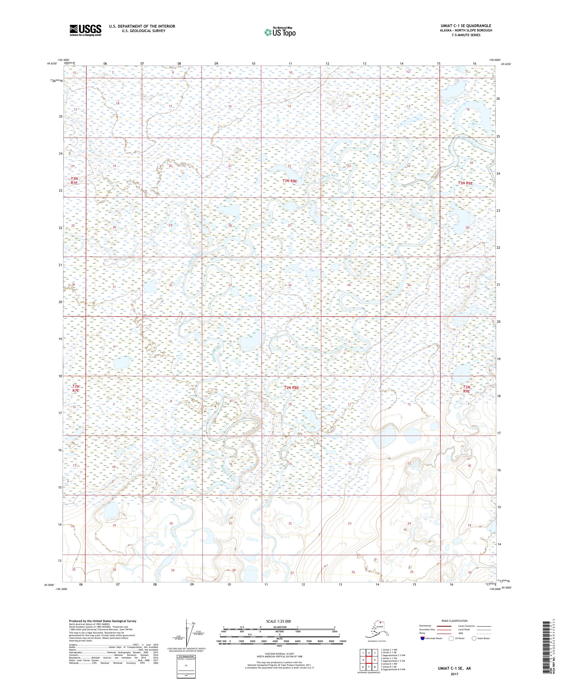Umiat C-1 SE Alaska US Topo Map – MyTopo Map Store