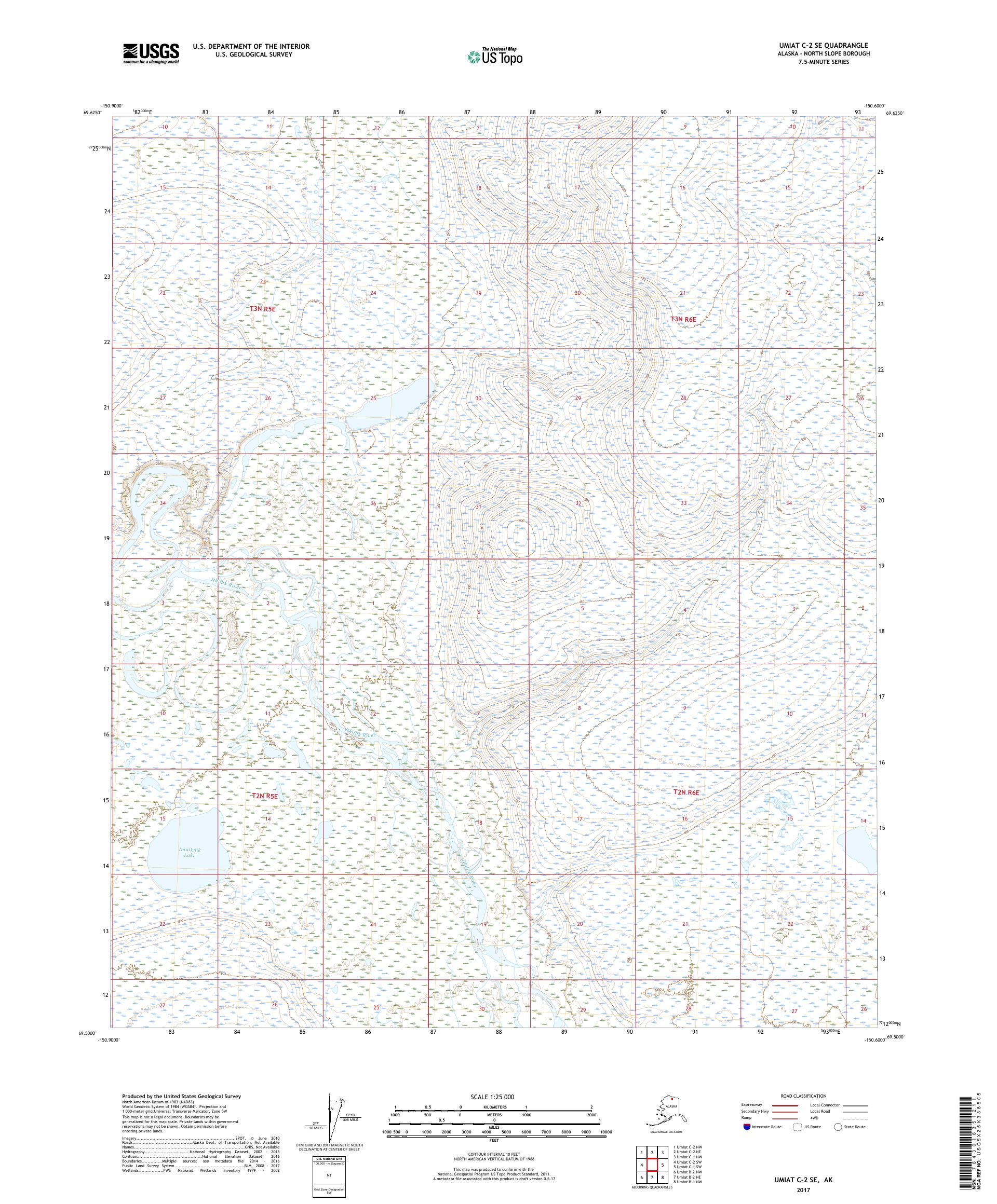 Umiat C-2 SE Alaska US Topo Map – MyTopo Map Store