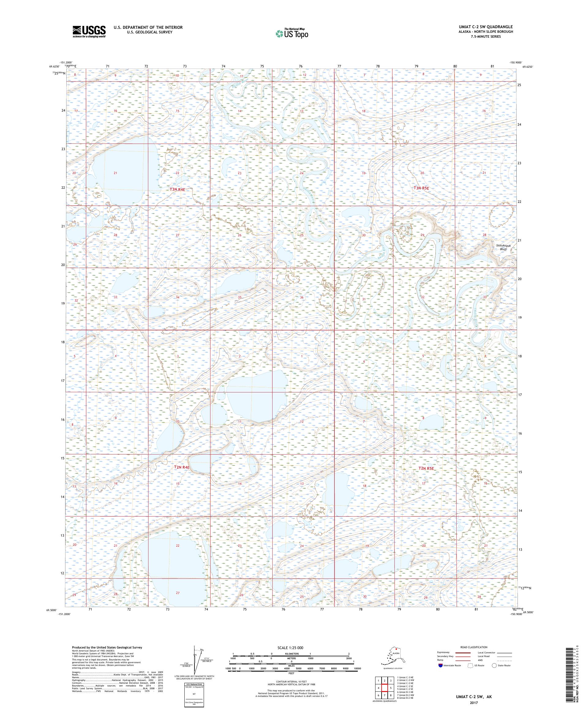 Umiat C-2 SW Alaska US Topo Map – MyTopo Map Store