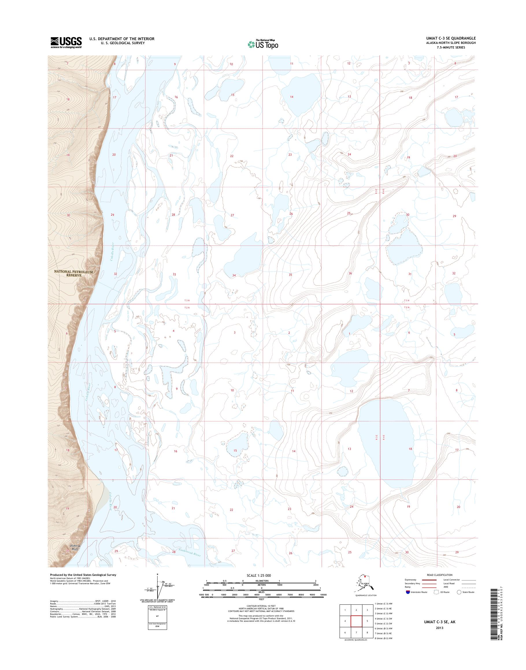 Umiat C-3 SE Alaska US Topo Map – MyTopo Map Store