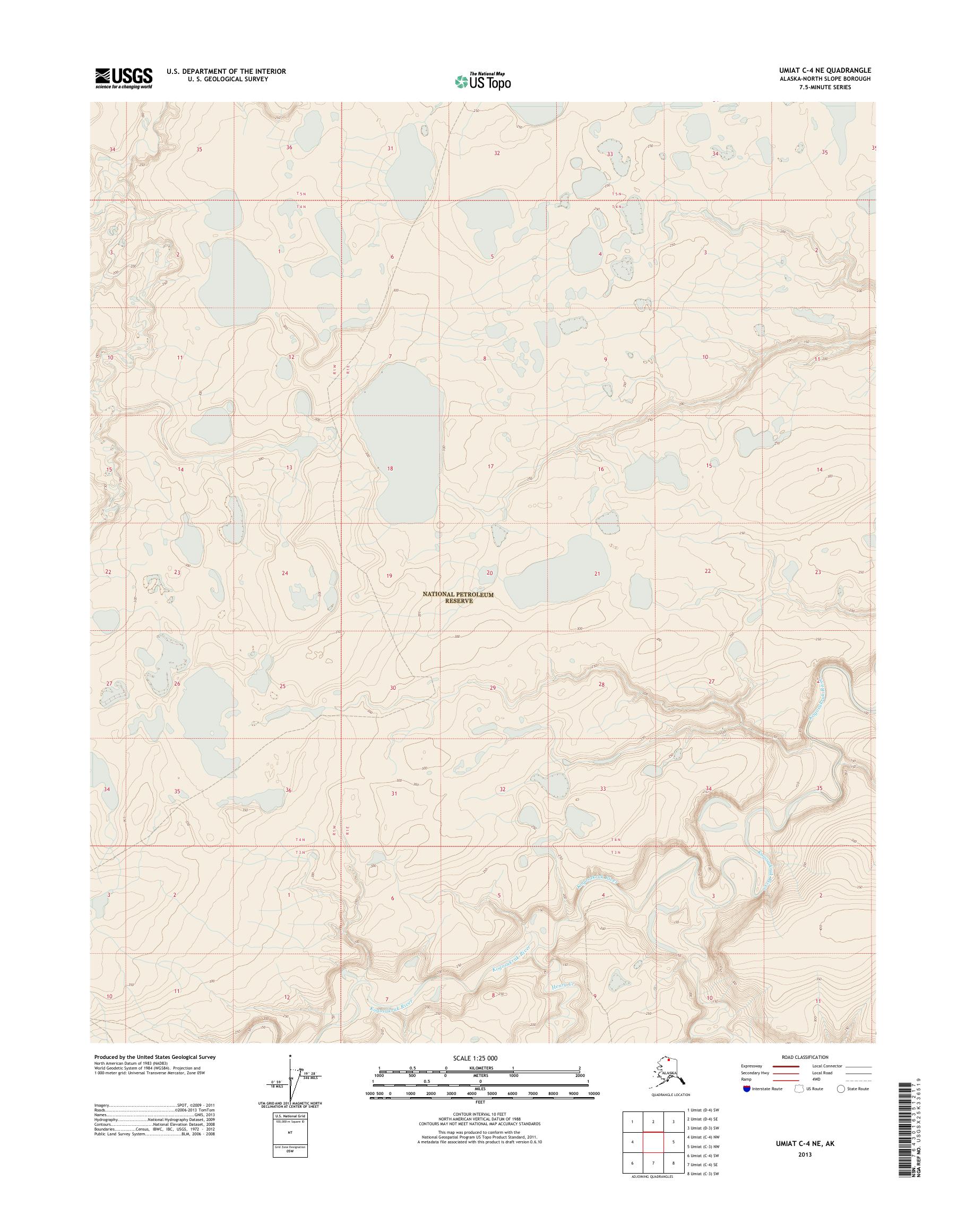 Umiat C-4 NE Alaska US Topo Map – MyTopo Map Store