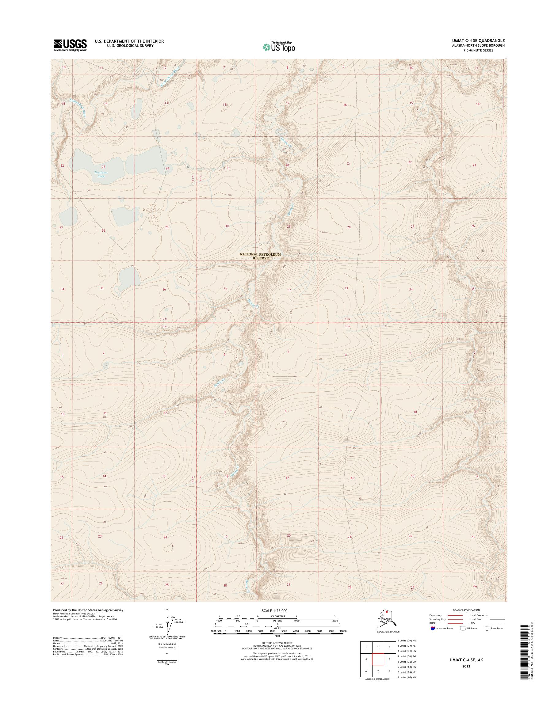 Umiat C-4 SE Alaska US Topo Map – MyTopo Map Store