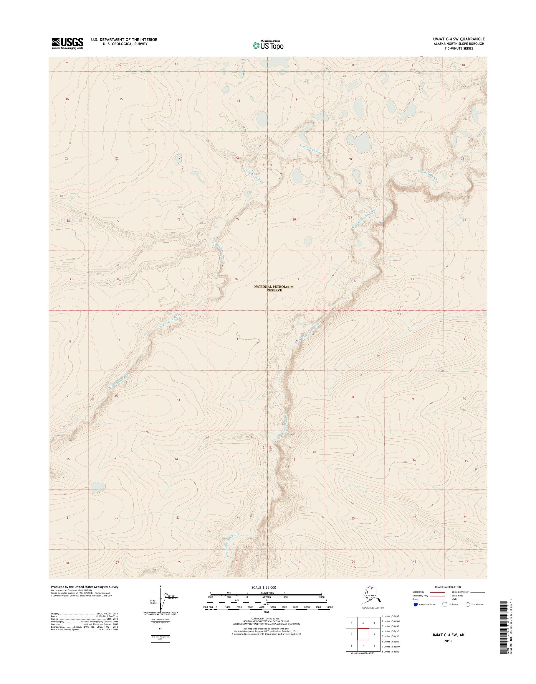 Umiat C-4 SW Alaska US Topo Map – MyTopo Map Store
