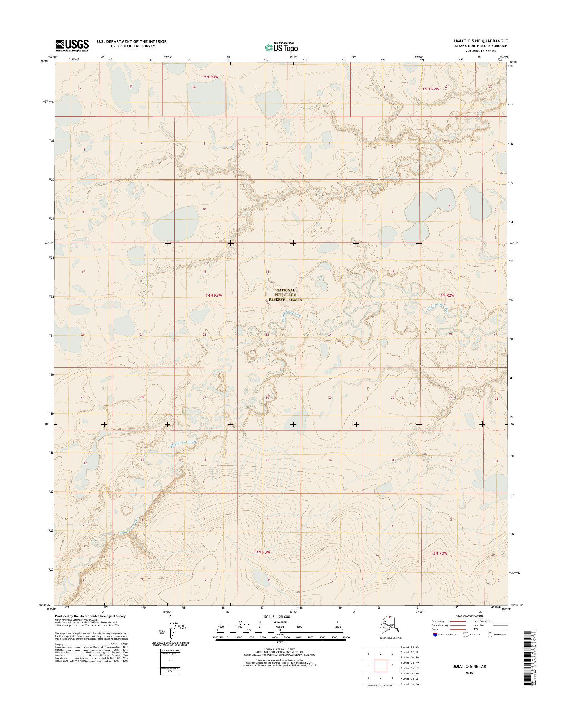 Umiat C-5 NE Alaska US Topo Map – MyTopo Map Store