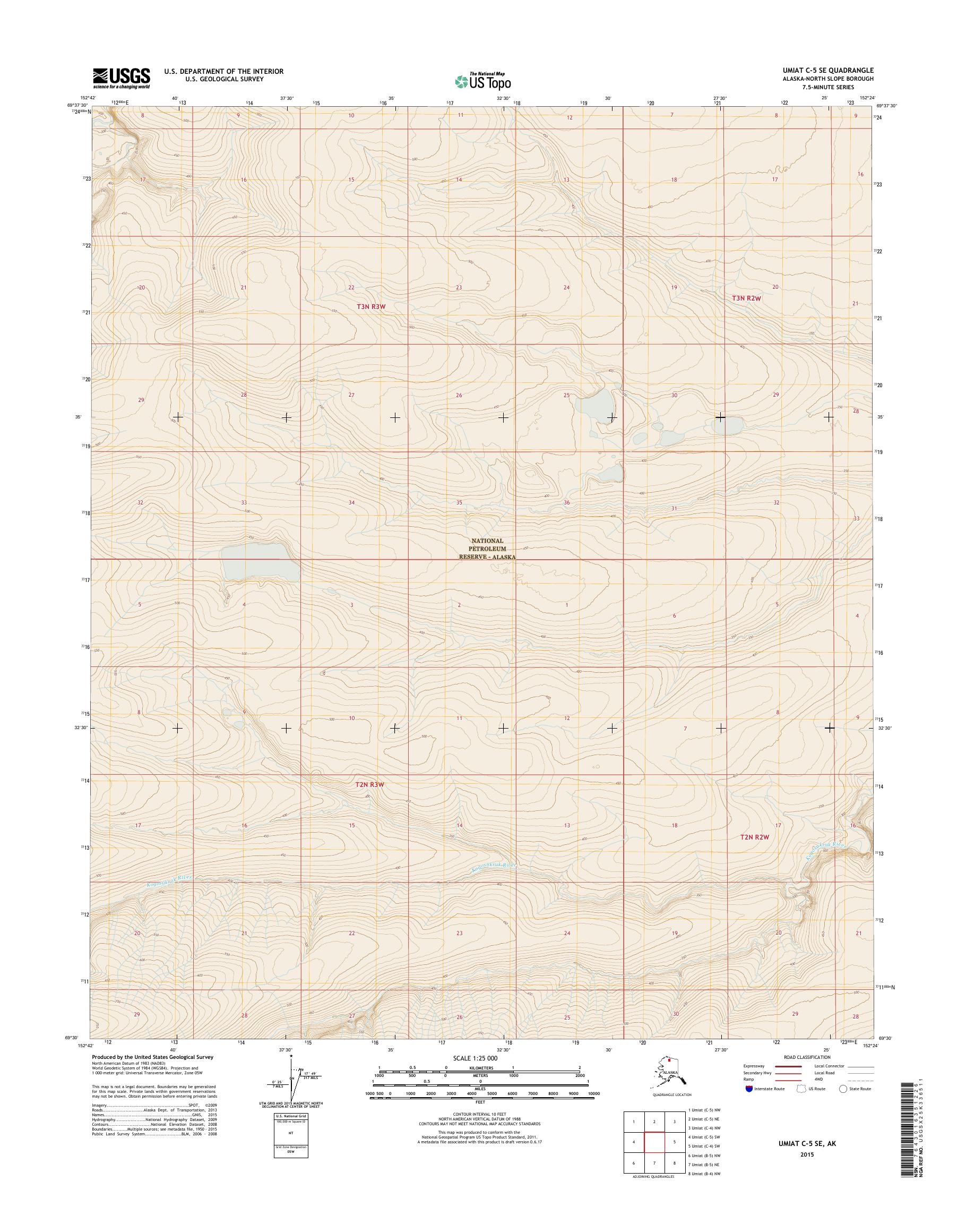 Umiat C-5 SE Alaska US Topo Map – MyTopo Map Store