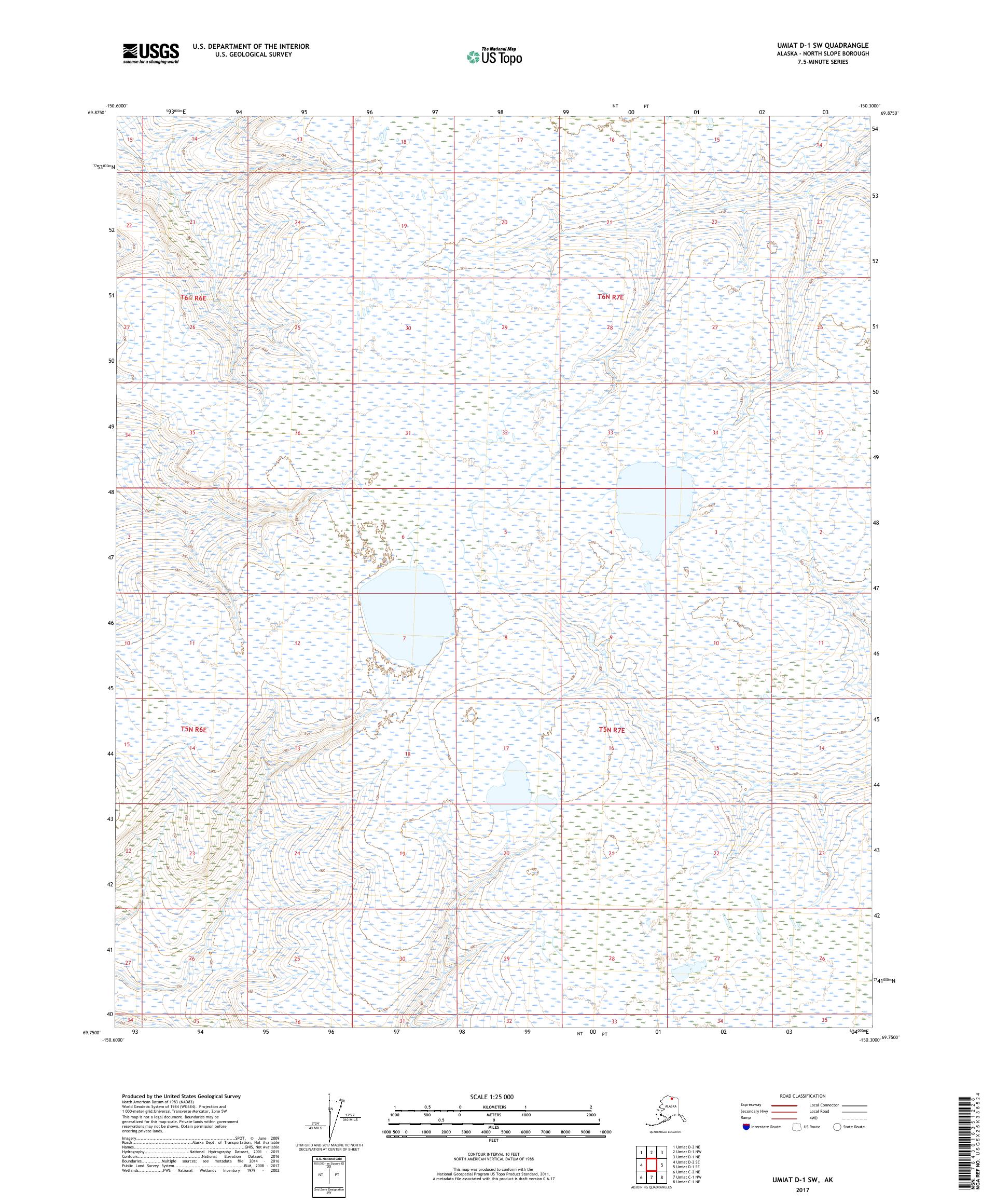 Umiat D-1 SW Alaska US Topo Map – MyTopo Map Store