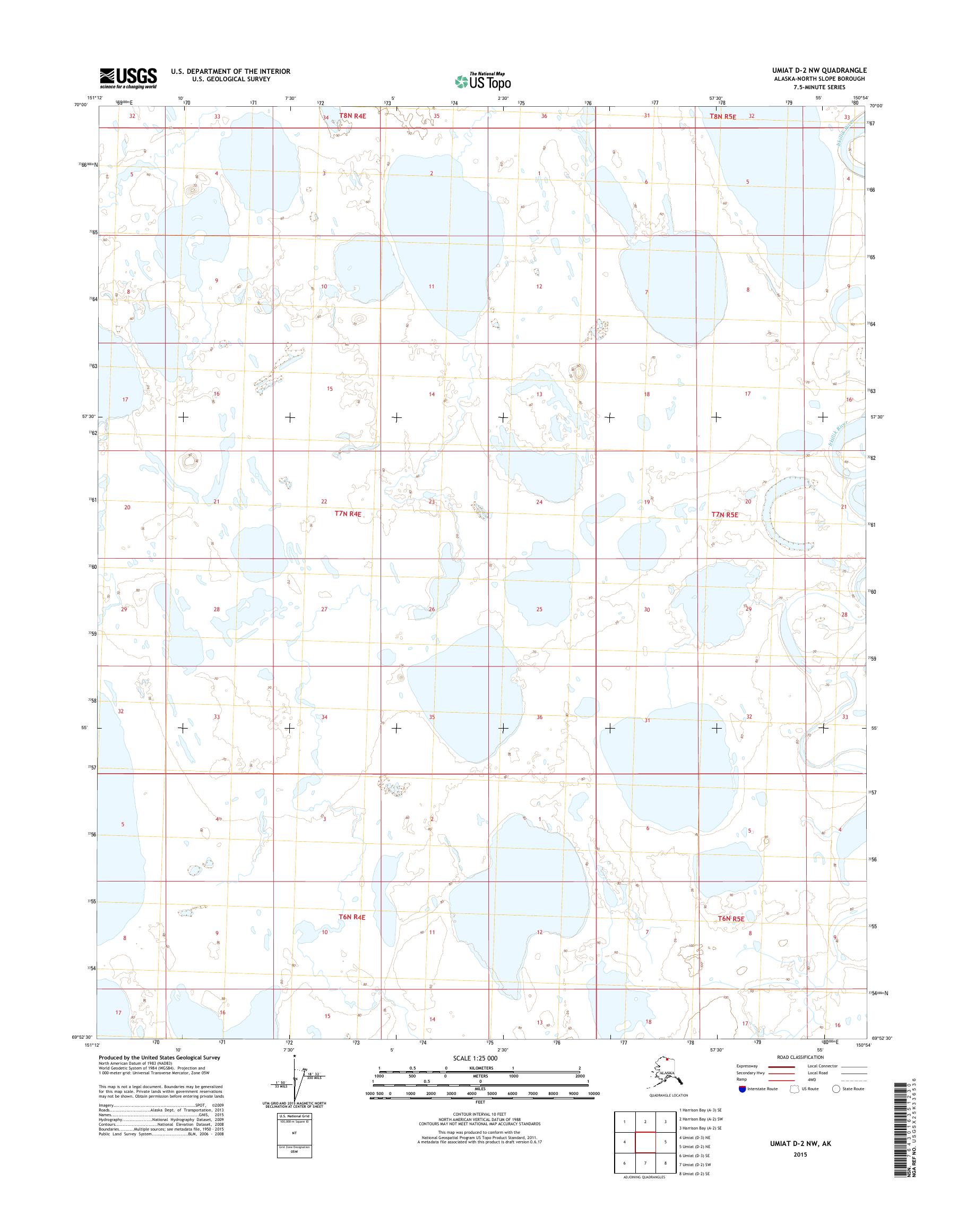 Umiat D-2 NW Alaska US Topo Map – MyTopo Map Store