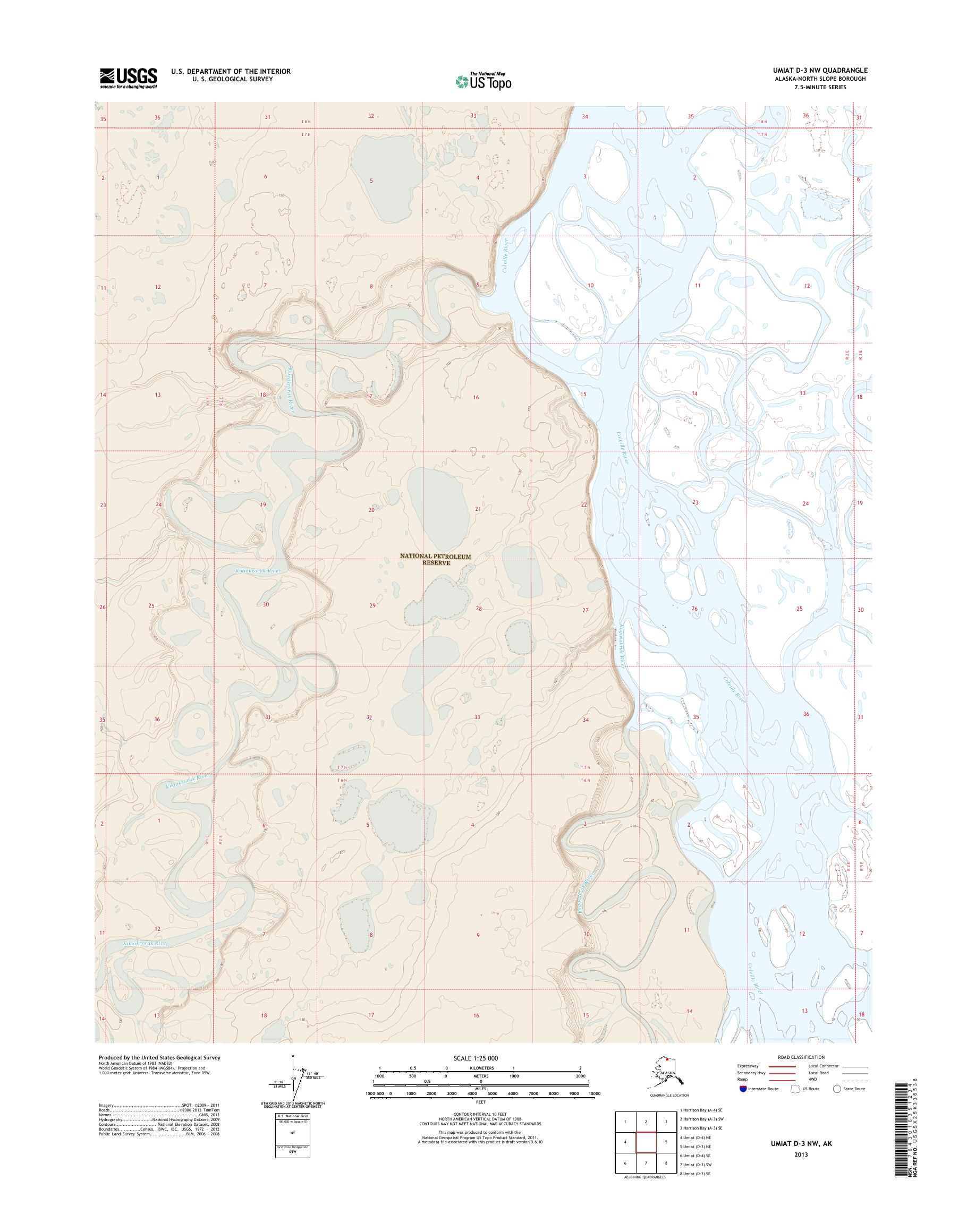 Umiat D-3 NW Alaska US Topo Map – MyTopo Map Store