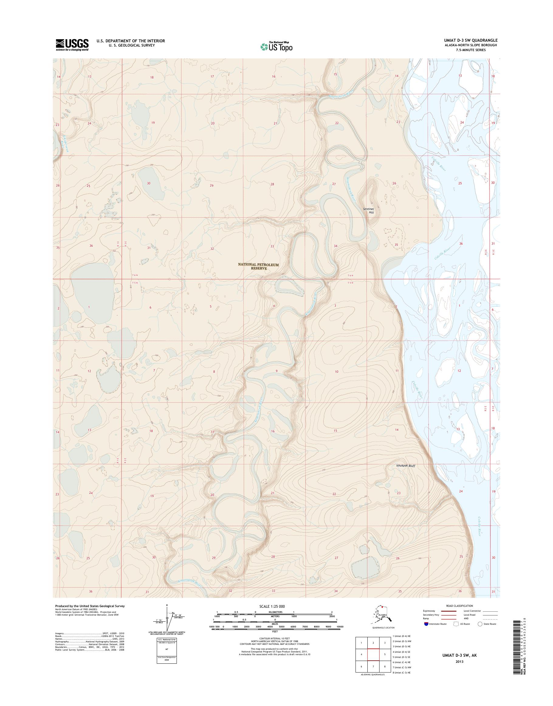 Umiat D-3 SW Alaska US Topo Map – MyTopo Map Store