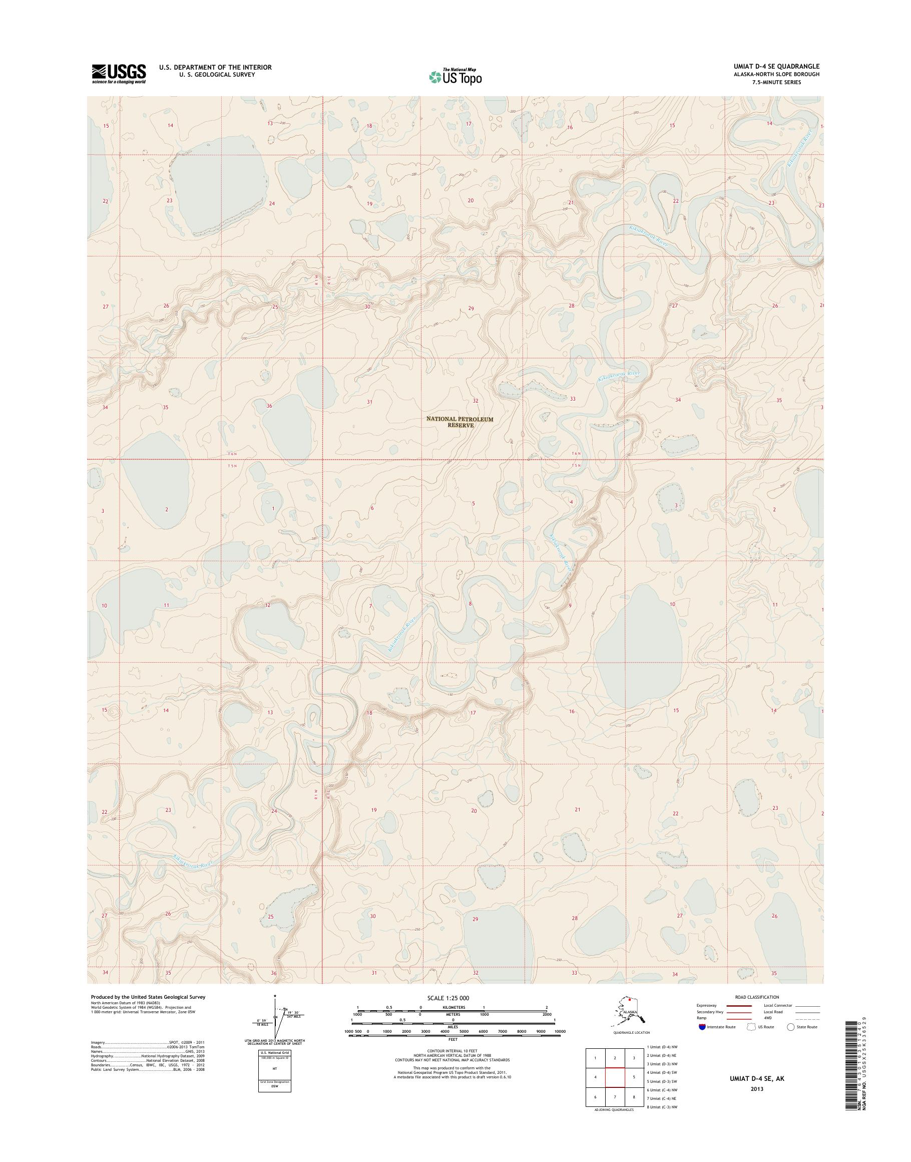 Umiat D-4 SE Alaska US Topo Map – MyTopo Map Store