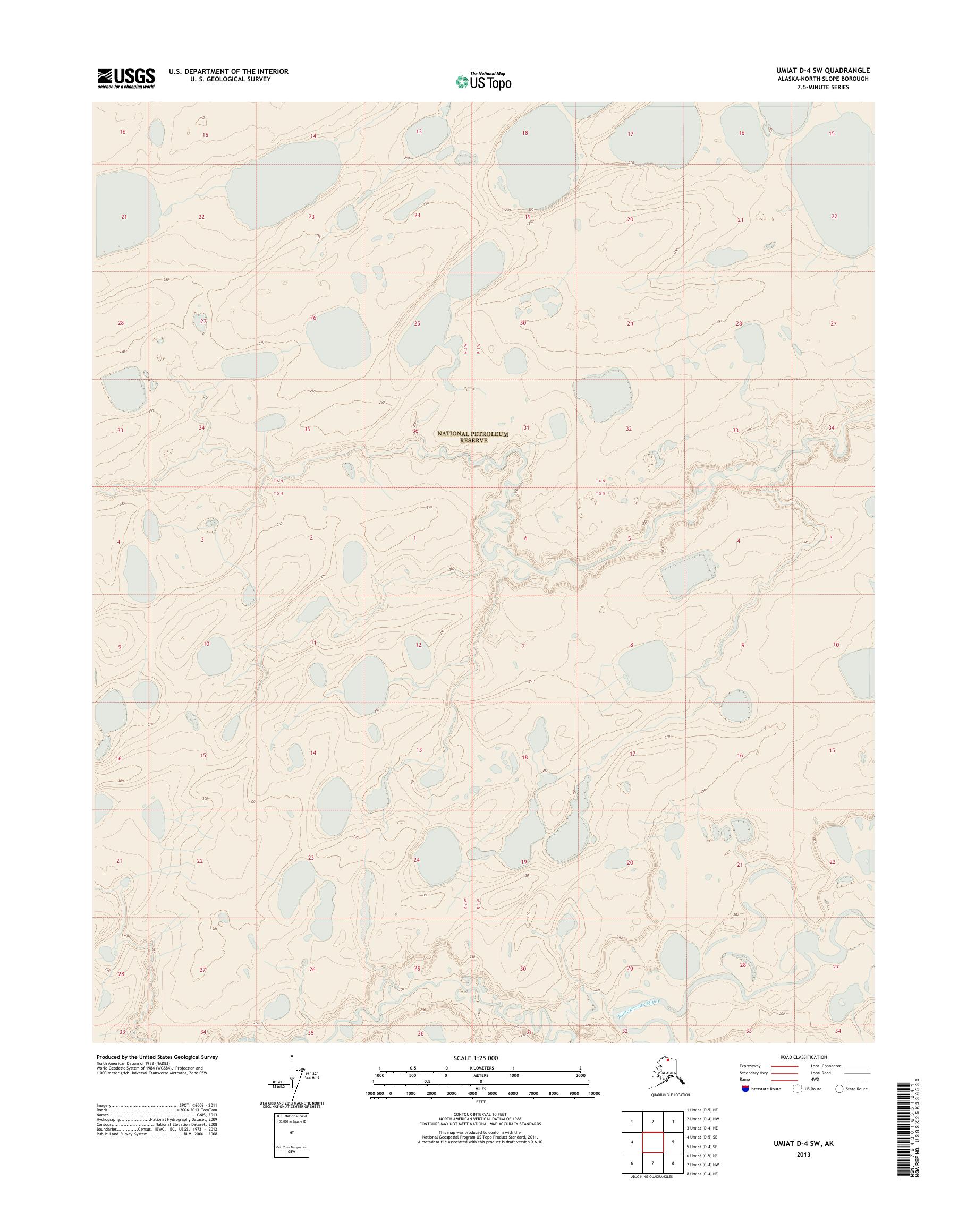 Umiat D-4 SW Alaska US Topo Map – MyTopo Map Store