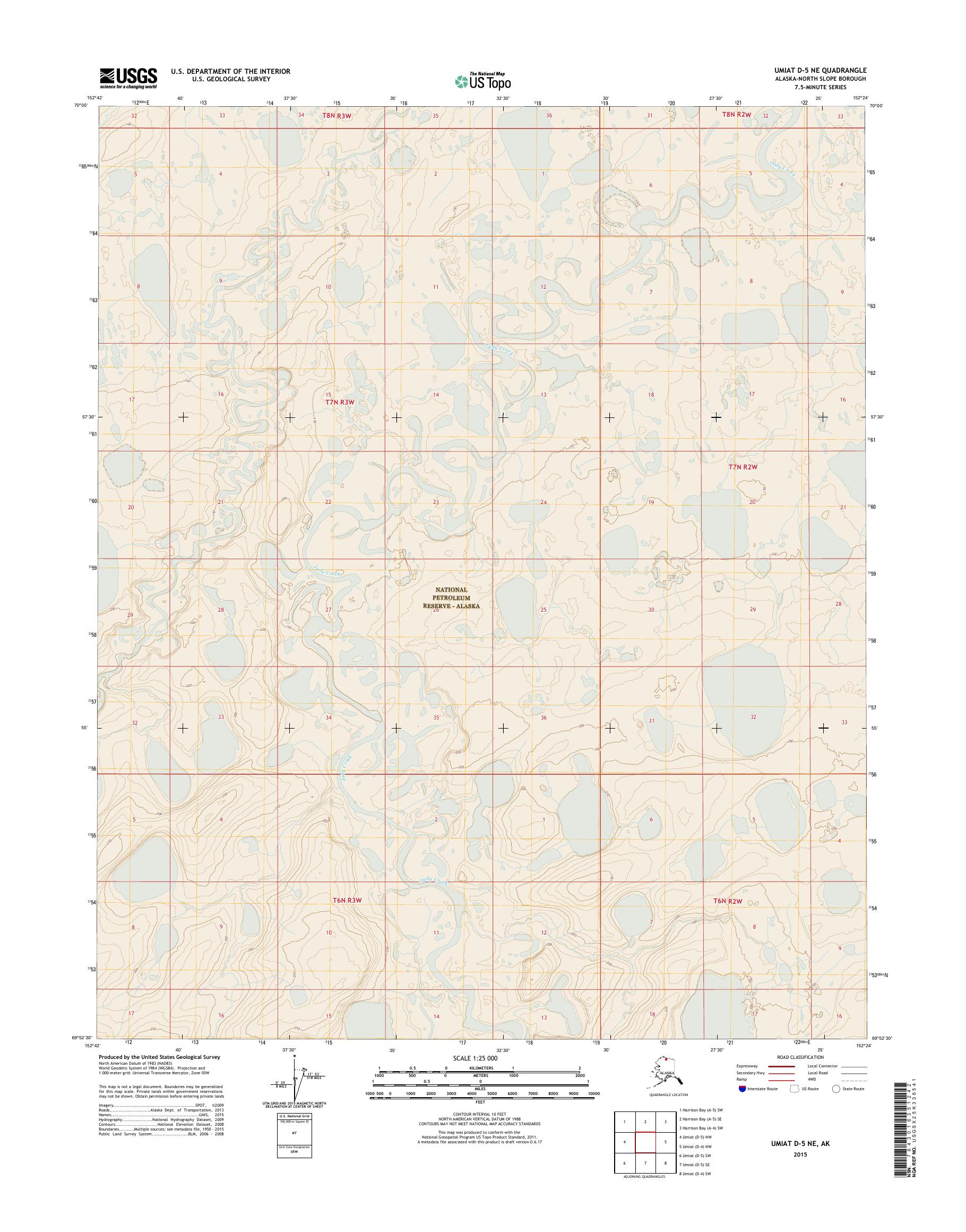Umiat D-5 NE Alaska US Topo Map – MyTopo Map Store
