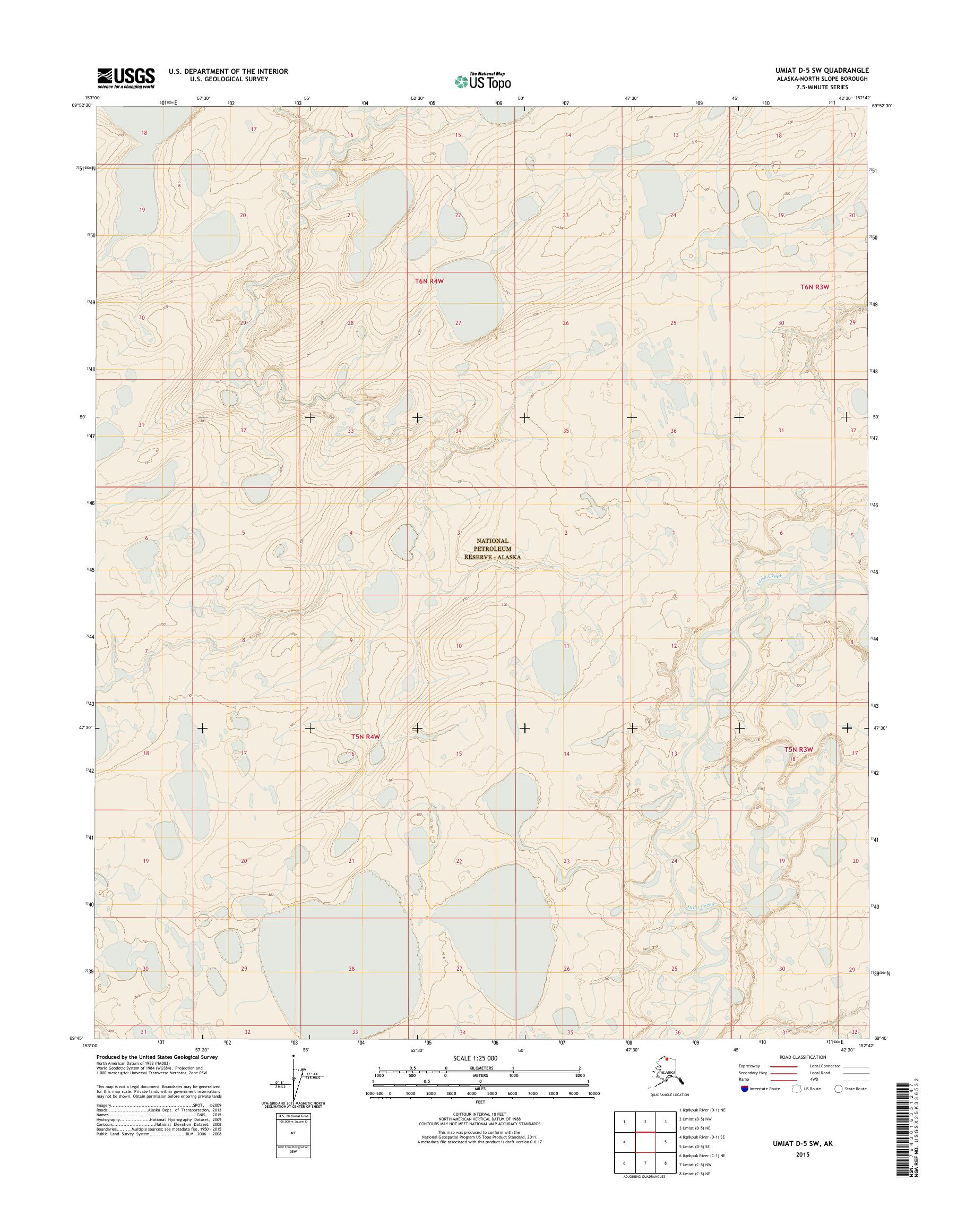 Umiat D-5 SW Alaska US Topo Map – MyTopo Map Store