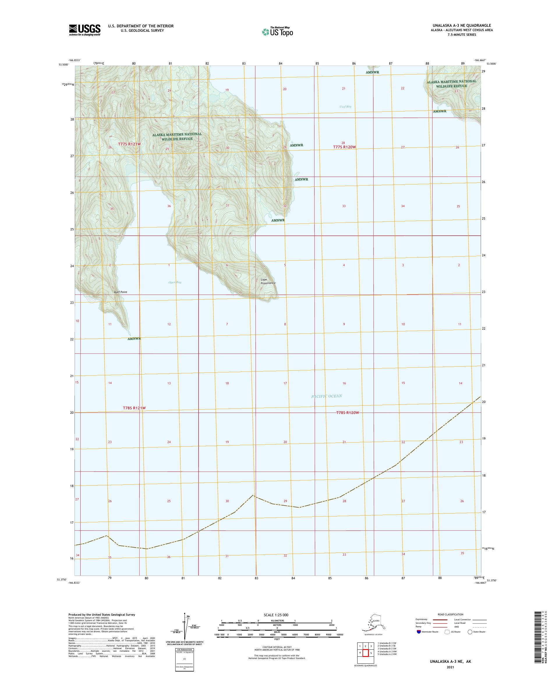 Unalaska A-3 NE Alaska US Topo Map – MyTopo Map Store