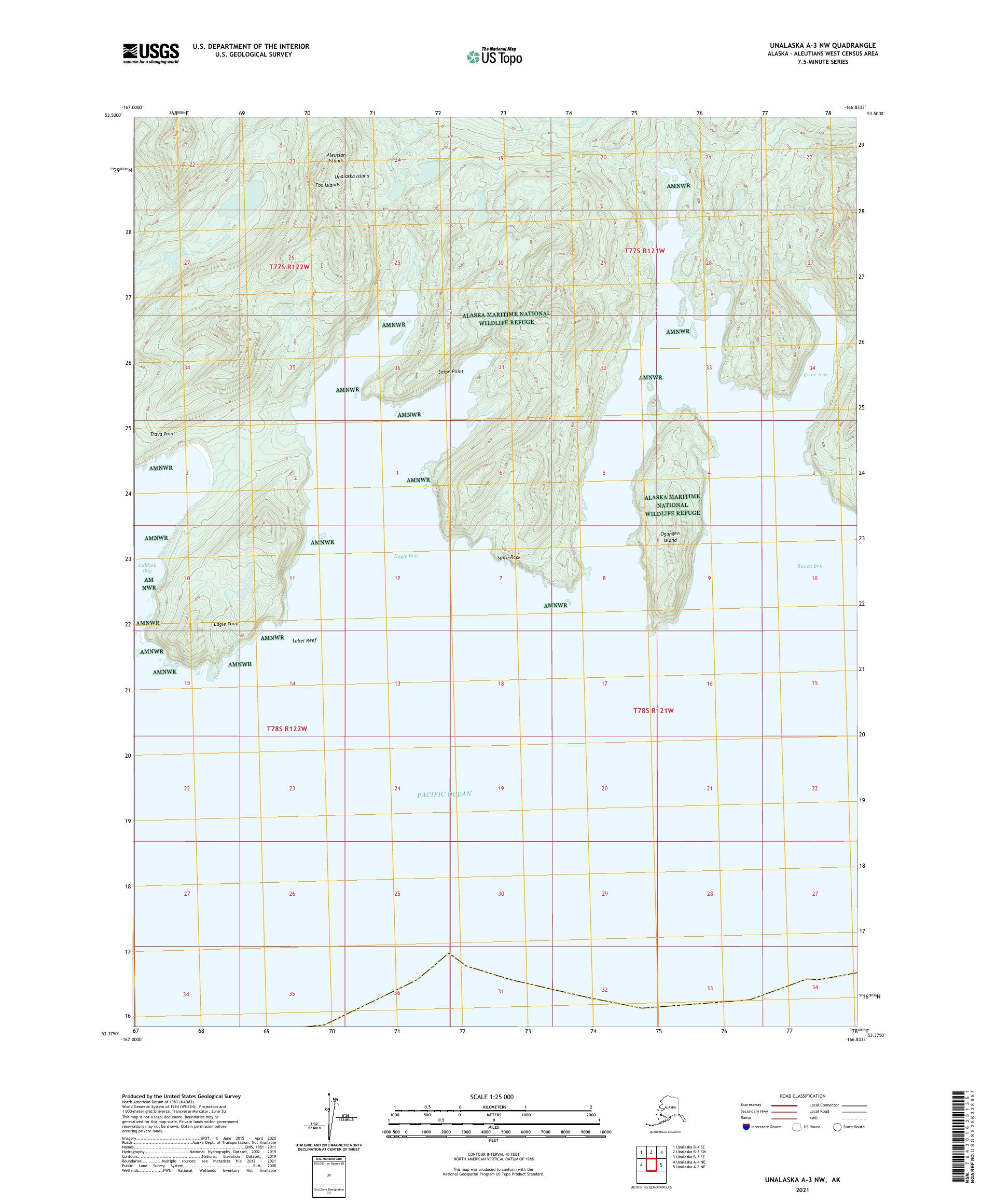 Unalaska A-3 NW Alaska US Topo Map – MyTopo Map Store