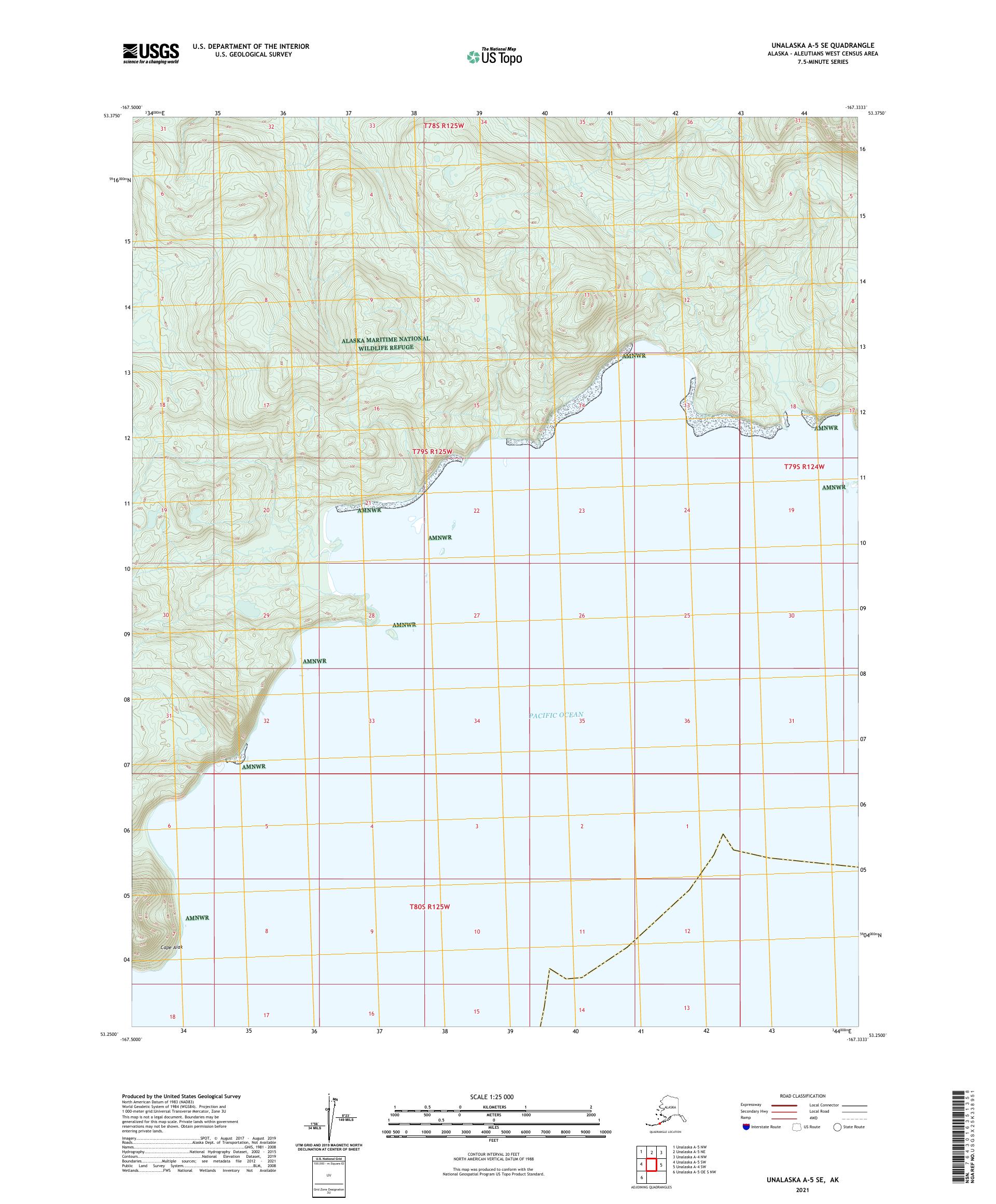 Unalaska A-5 SE Alaska US Topo Map – MyTopo Map Store