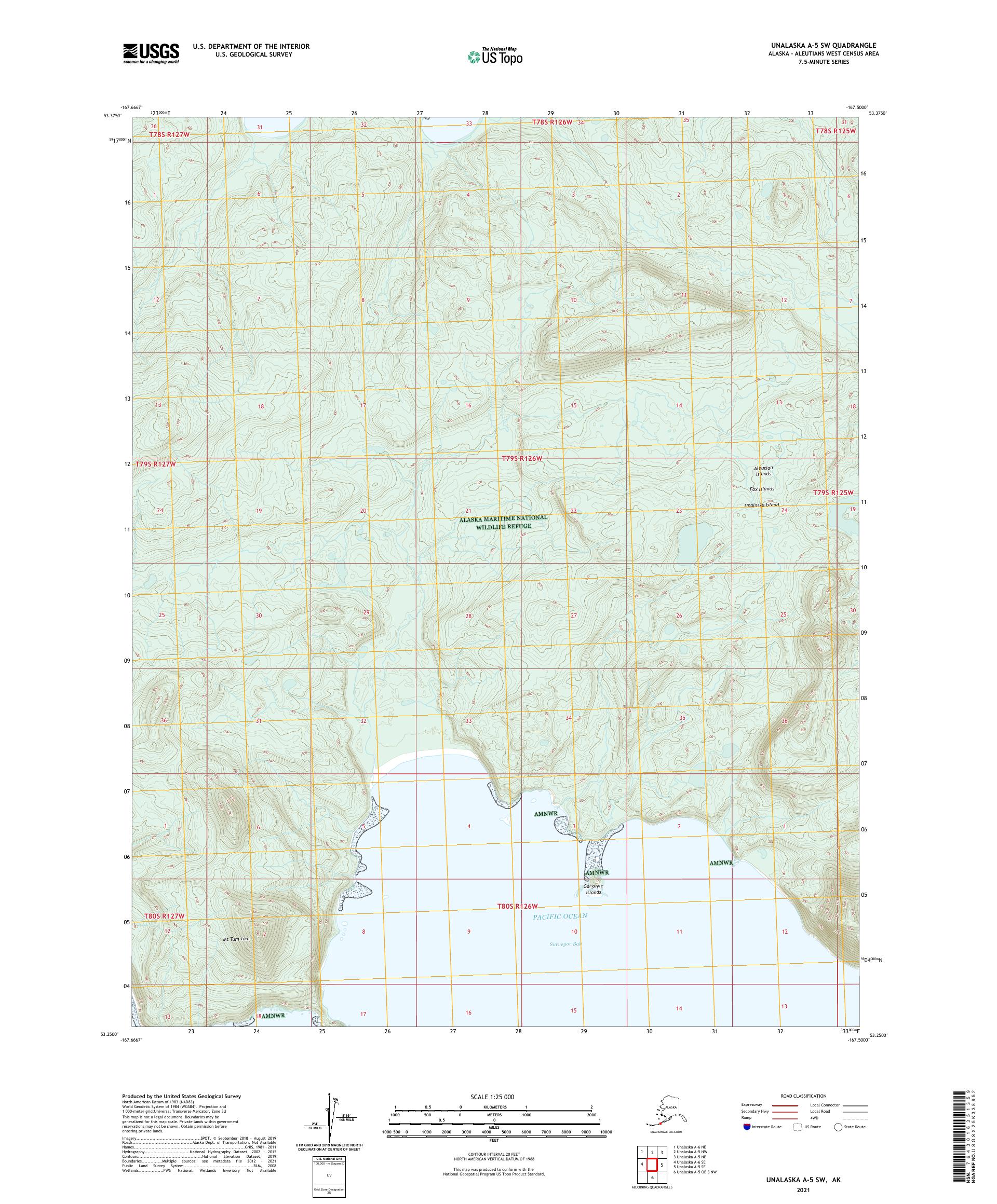Unalaska A-5 SW Alaska US Topo Map – MyTopo Map Store
