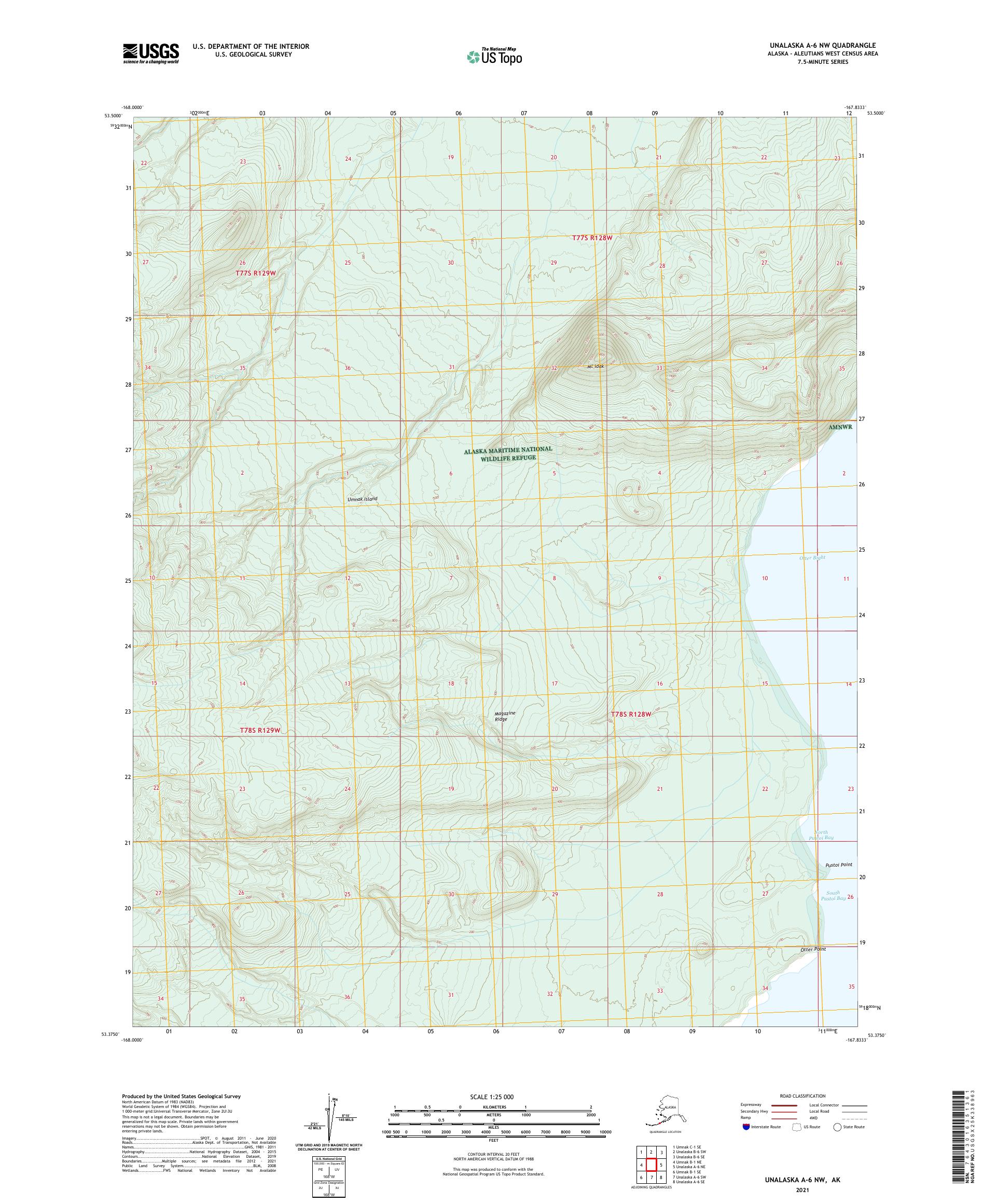 Unalaska A-6 NW Alaska US Topo Map – MyTopo Map Store