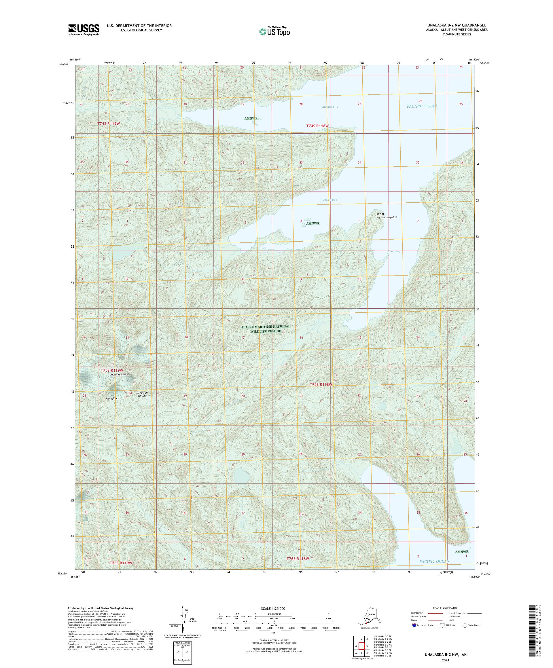 Unalaska B-2 NW Alaska US Topo Map – MyTopo Map Store