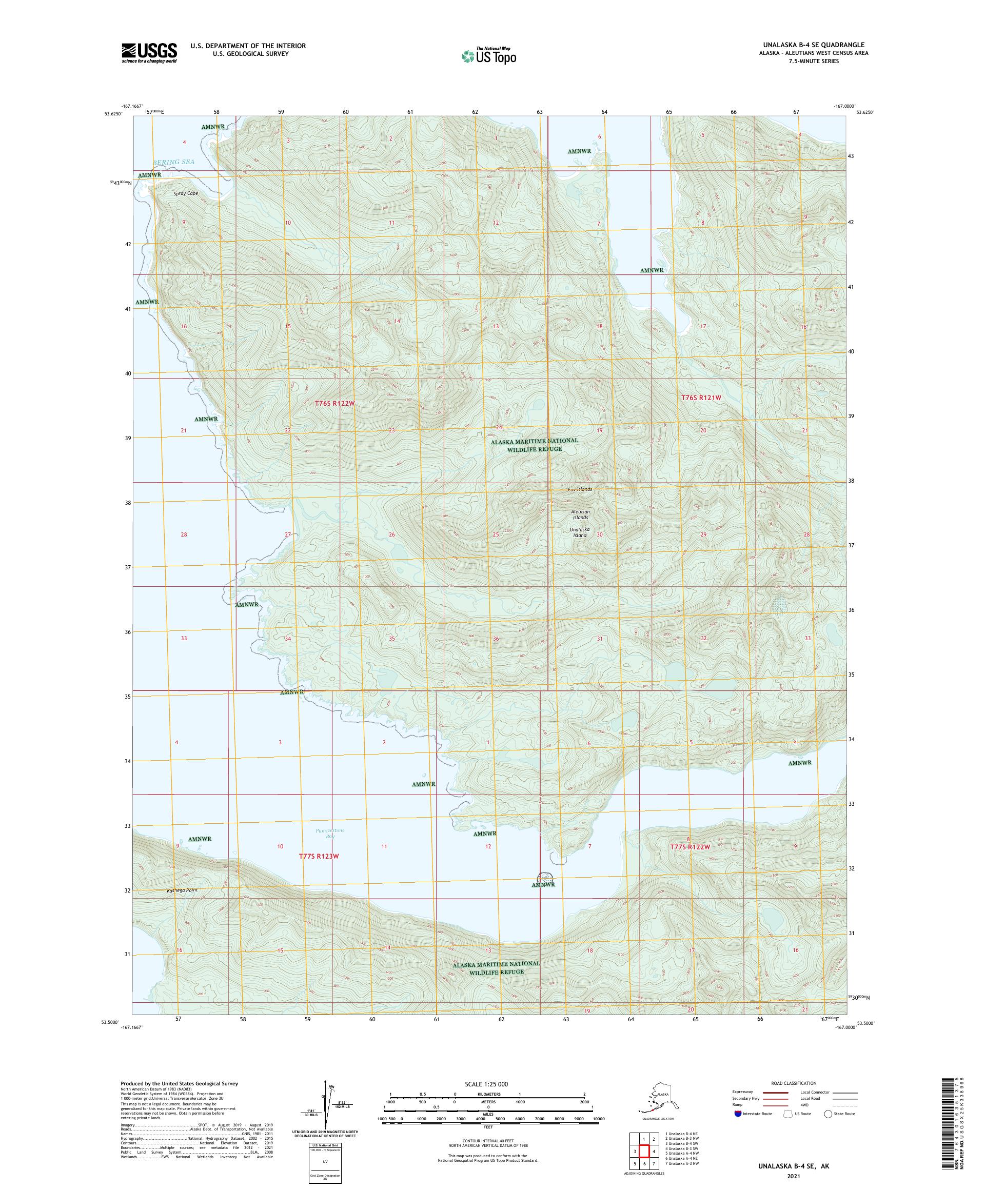 Unalaska B-4 SE Alaska US Topo Map – MyTopo Map Store