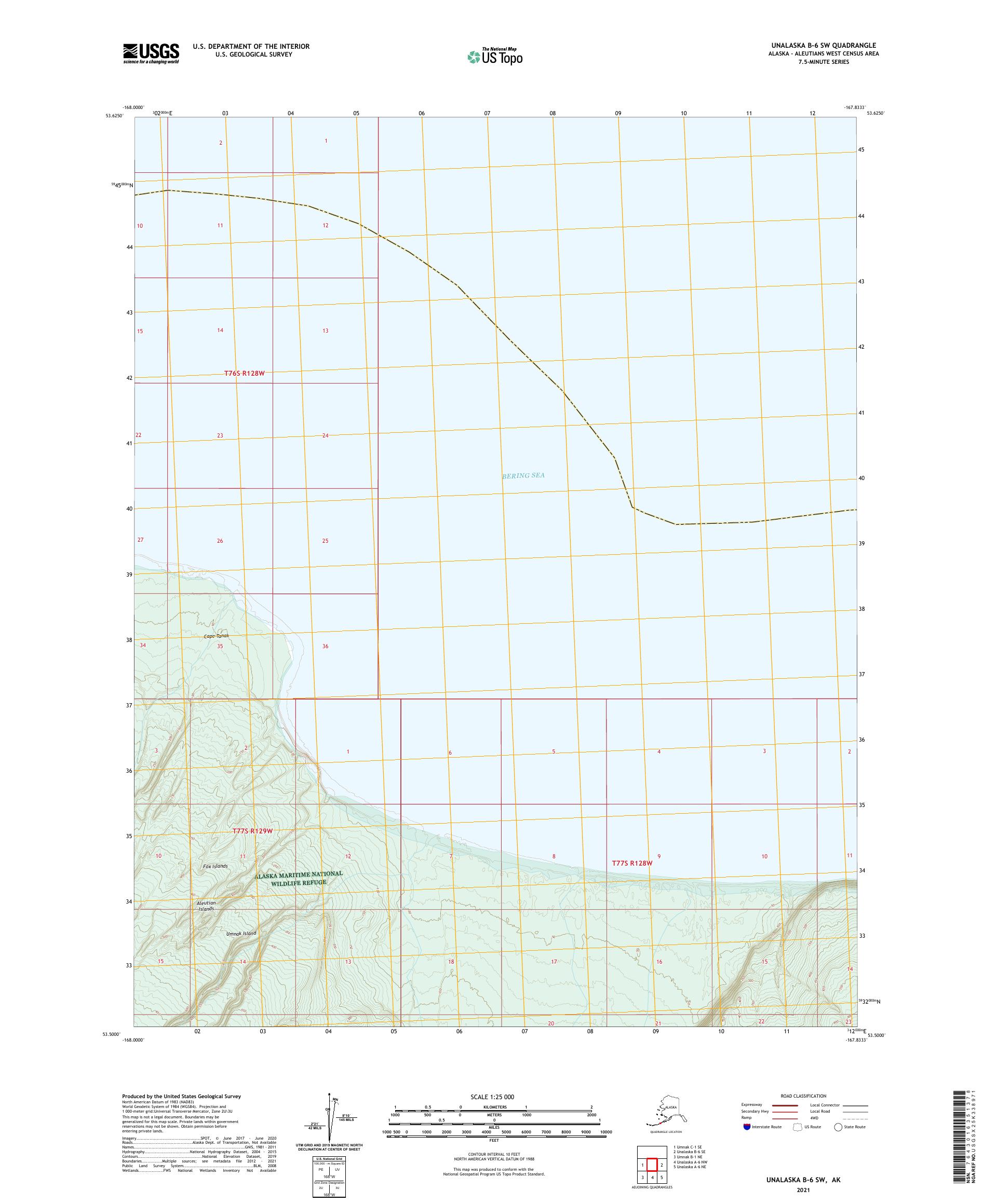 Unalaska B-6 SW Alaska US Topo Map – MyTopo Map Store