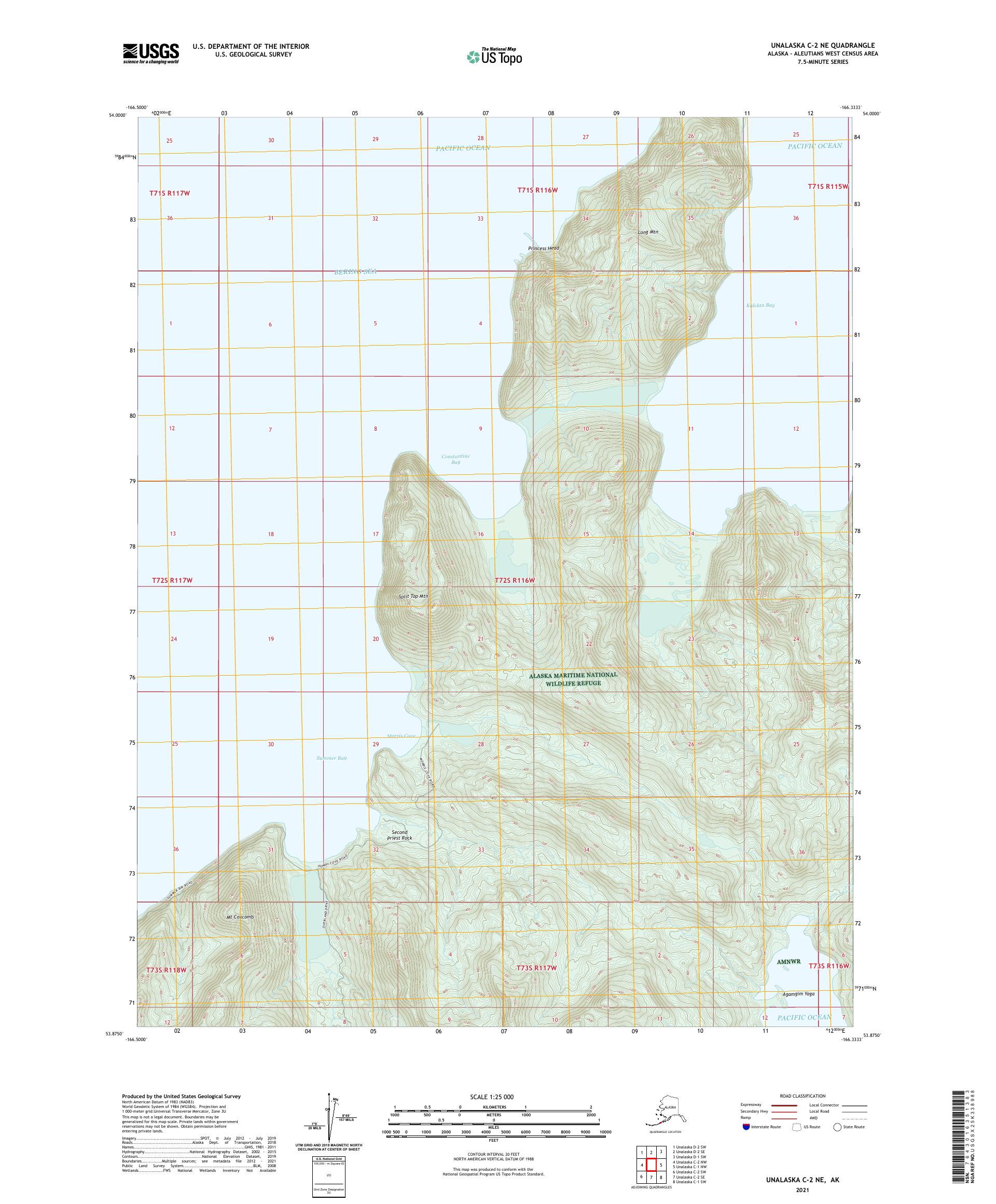 Unalaska C-2 NE Alaska US Topo Map – MyTopo Map Store