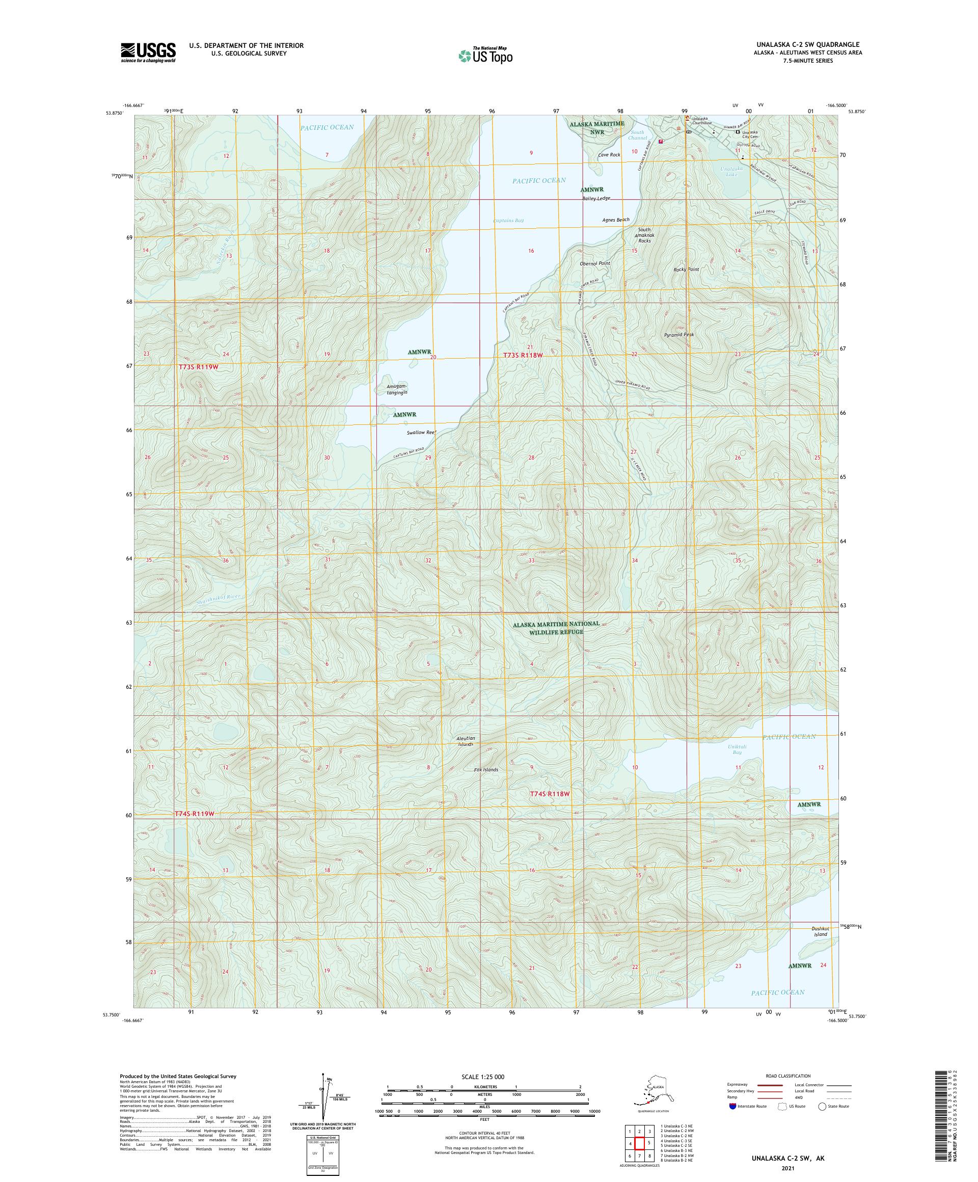 Unalaska C-2 SW Alaska US Topo Map – MyTopo Map Store