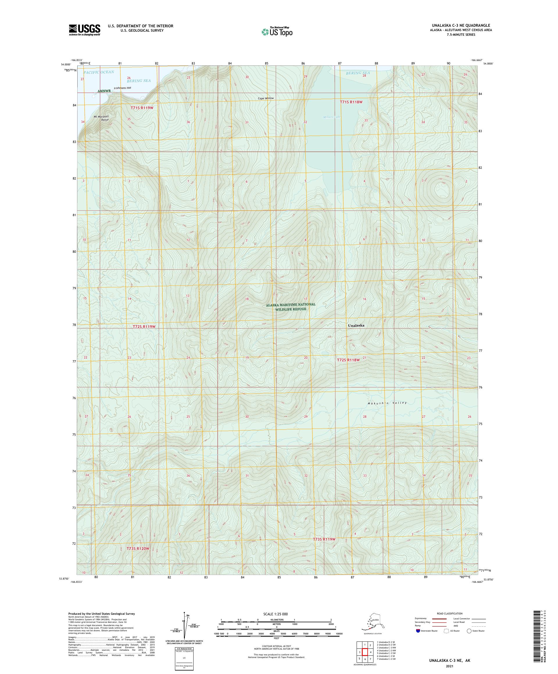 Unalaska C-3 NE Alaska US Topo Map – MyTopo Map Store