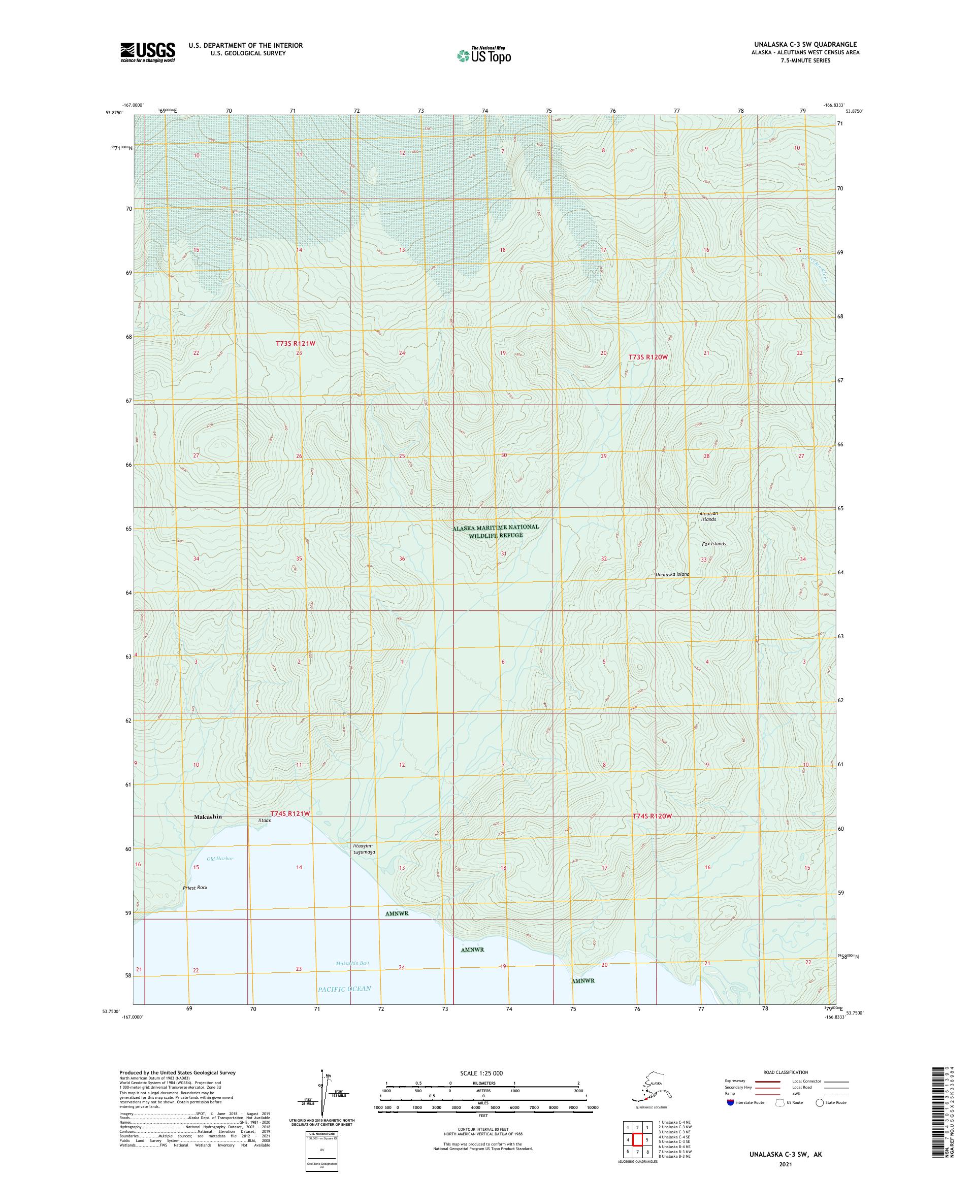 Unalaska C-3 SW Alaska US Topo Map – MyTopo Map Store